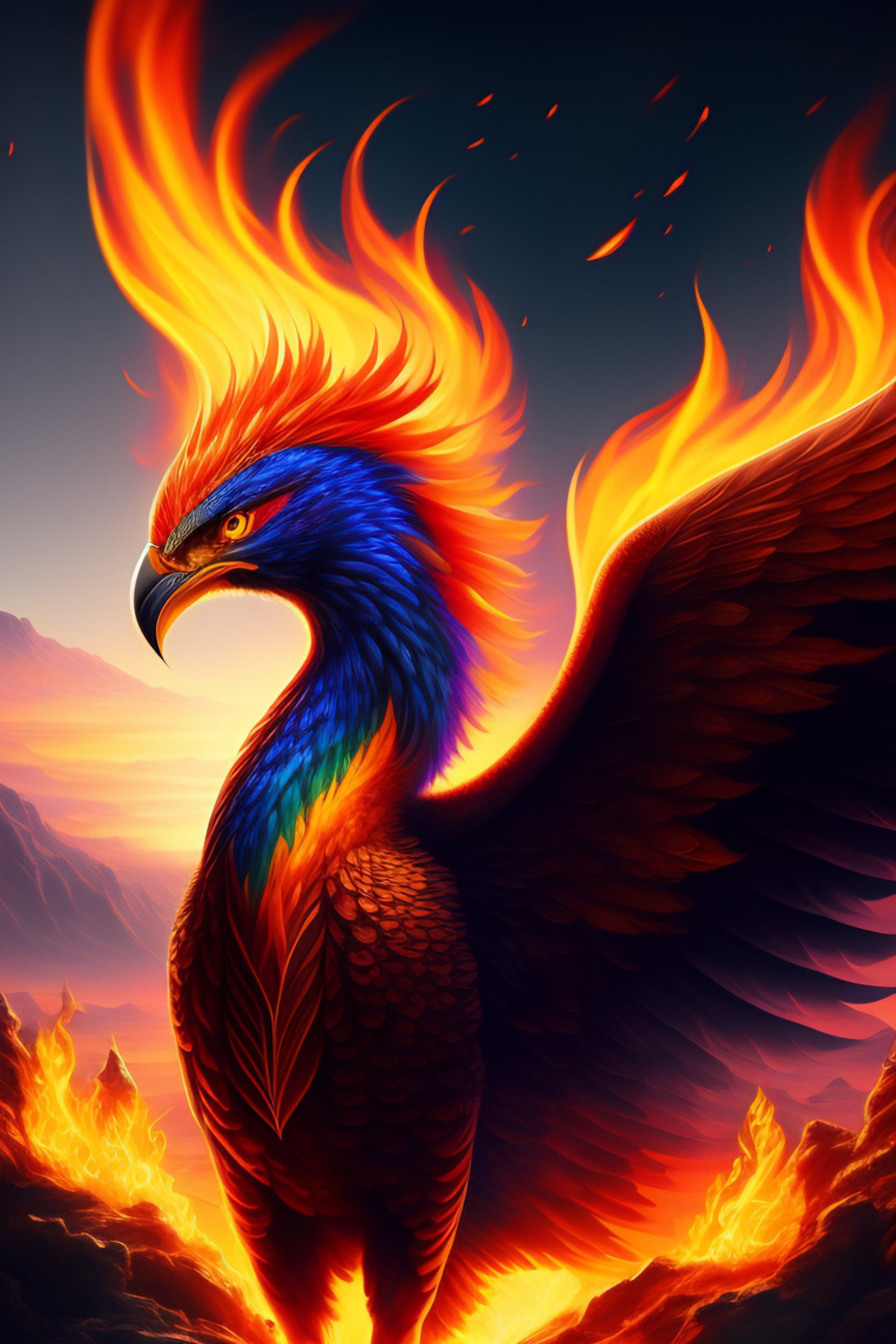 Lexica - Phoenix reborn from the ashes, background image, detailed ...