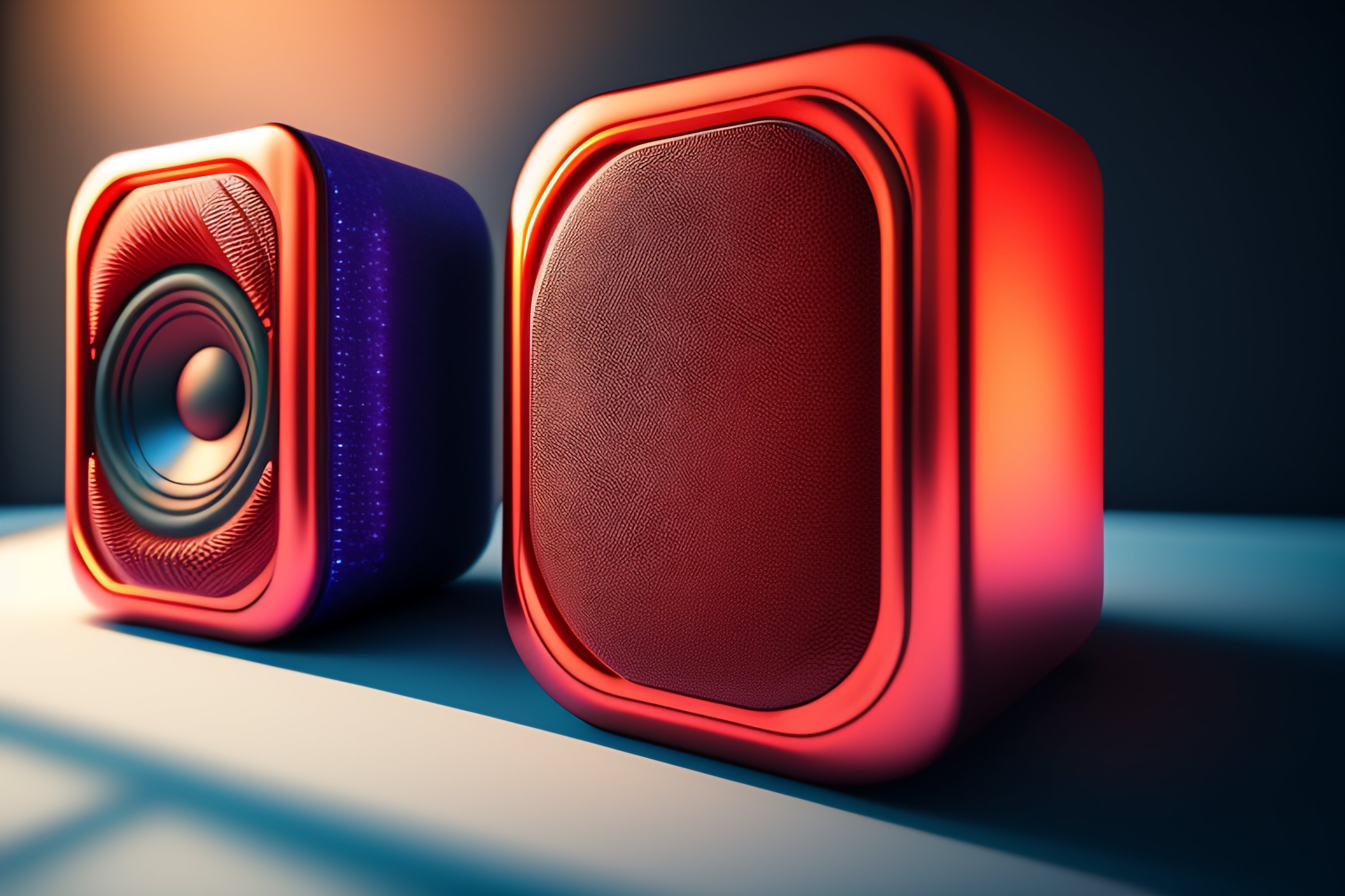 Lexica - 2 large speakers covered with a delicate psychedelic texture ...