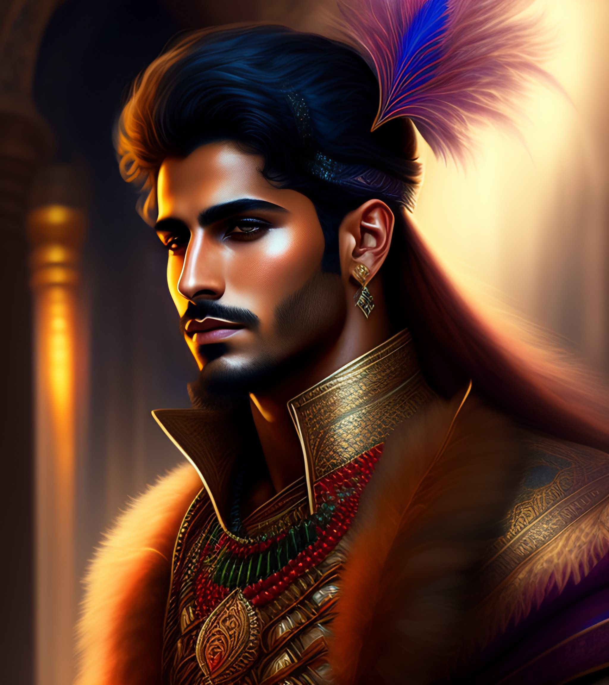 Lexica - Beautiful portrait of an attractive Arab Prince wearing a ...