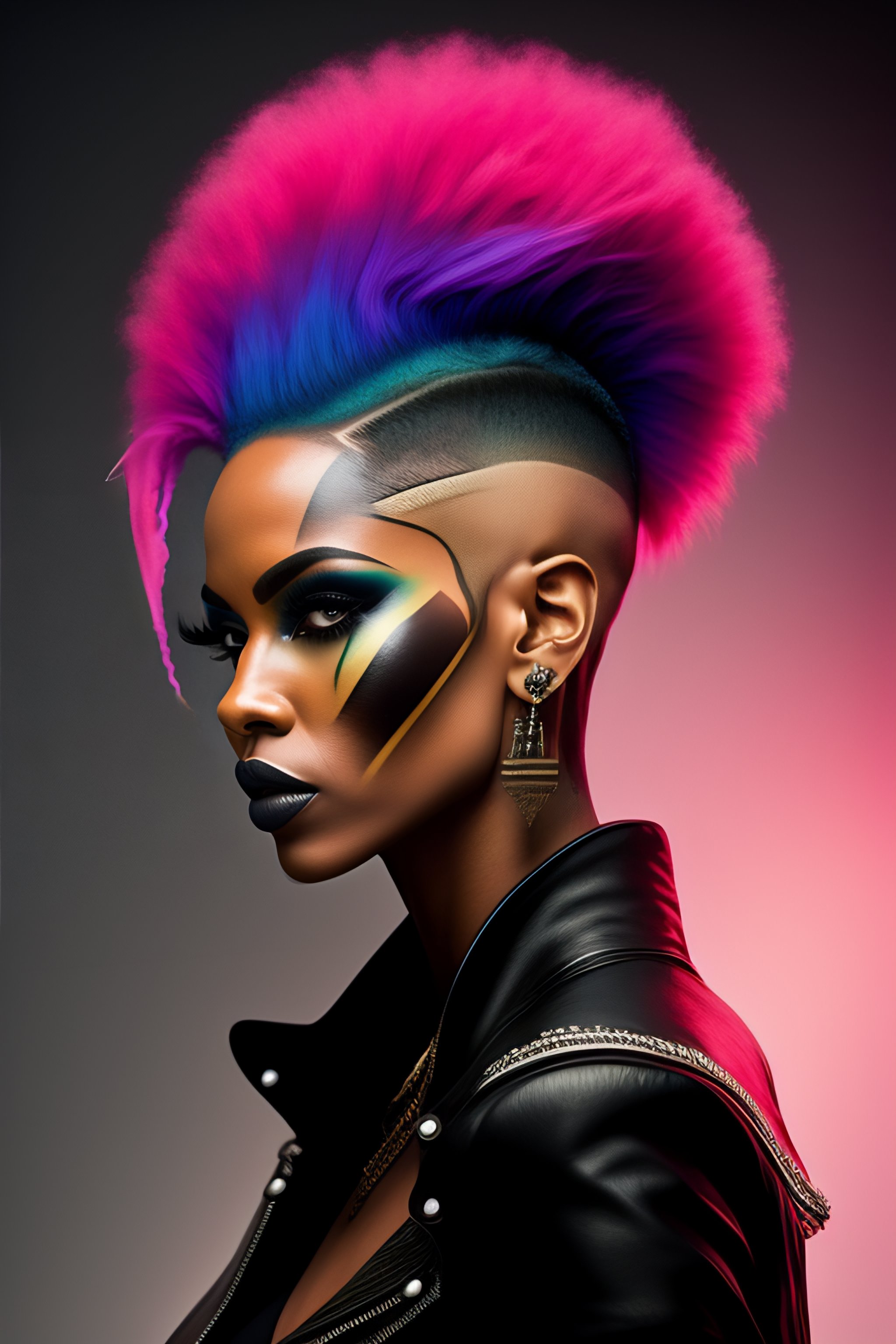 Lexica - Scull punk rocker with a mohawk with ak-47