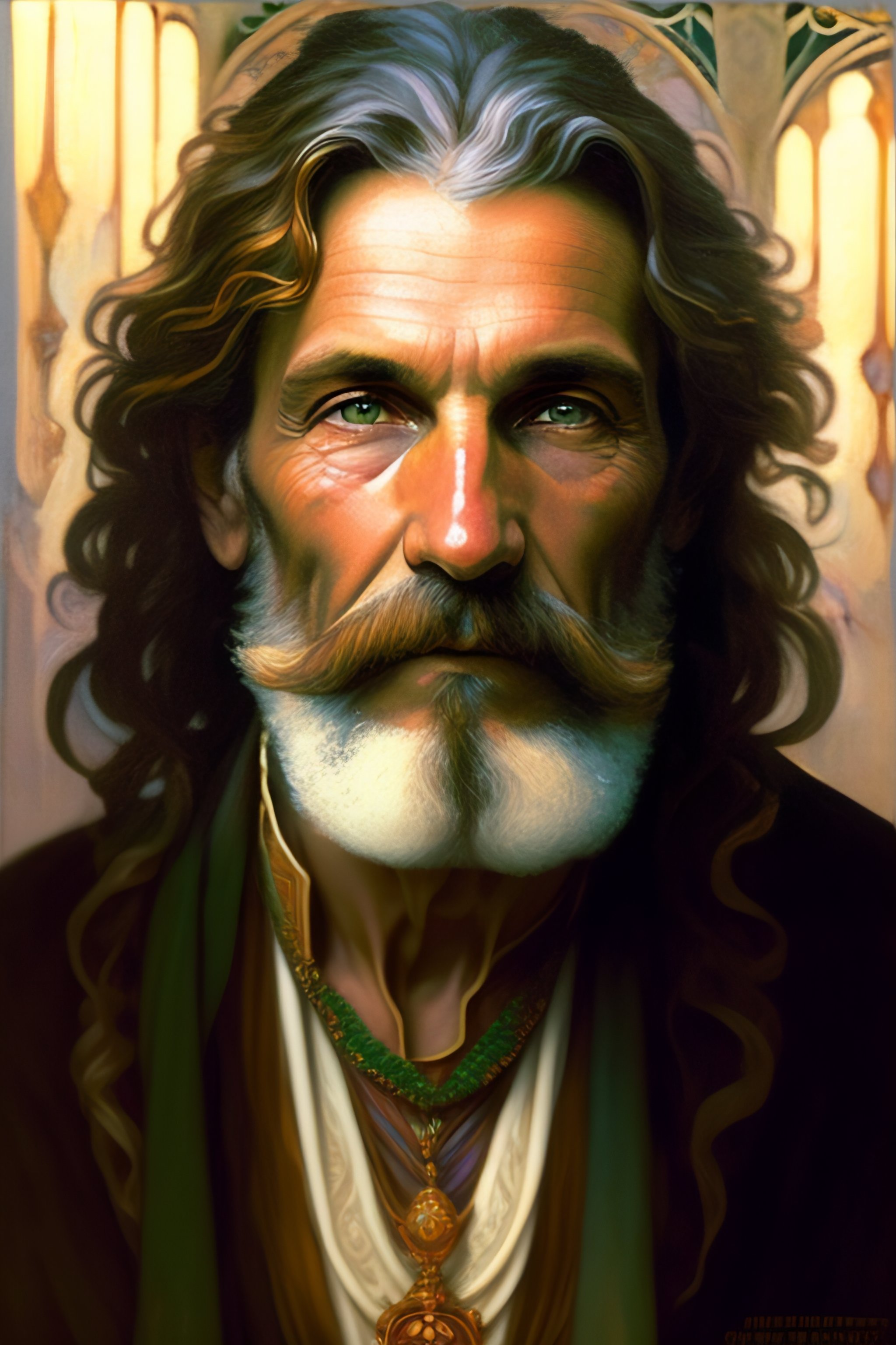 Lexica - Portrait of a decrepit old ruggedly handsome joyful merchant ...