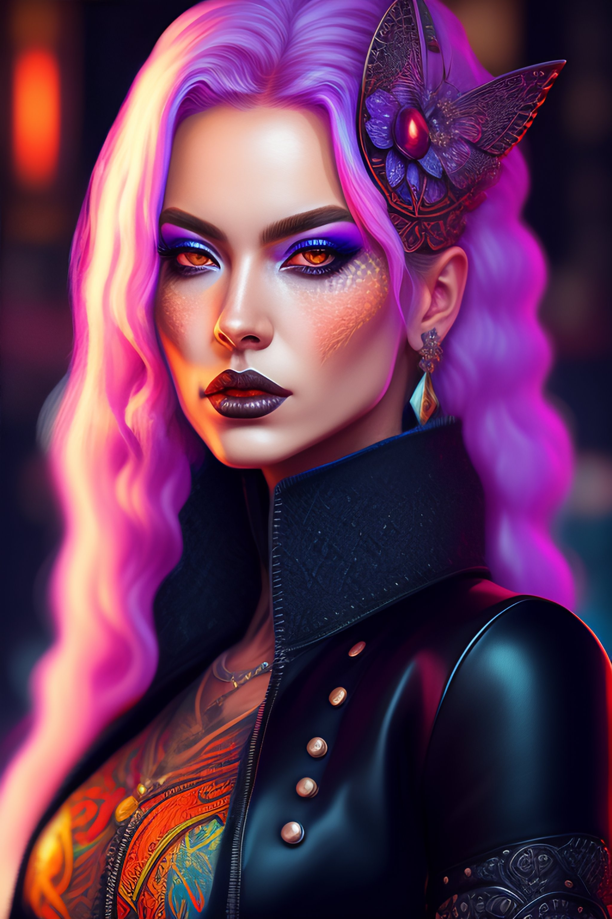 Lexica - Punk rock goddess concept art portrait by Casey Weldon, Olga ...