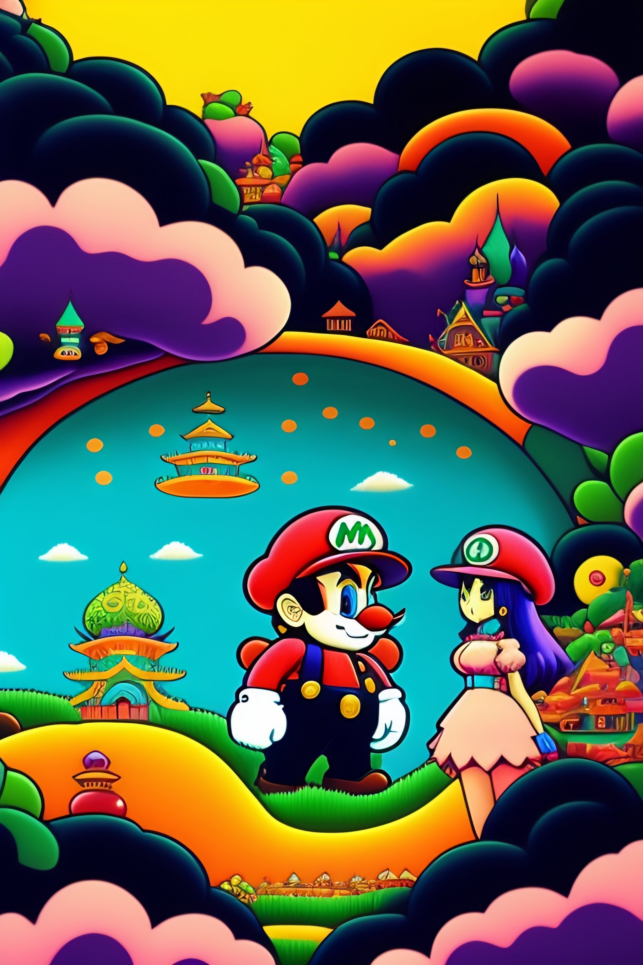 Lexica - Mario bros chiho aoshima artwork, Style of 90's vintage anime ...