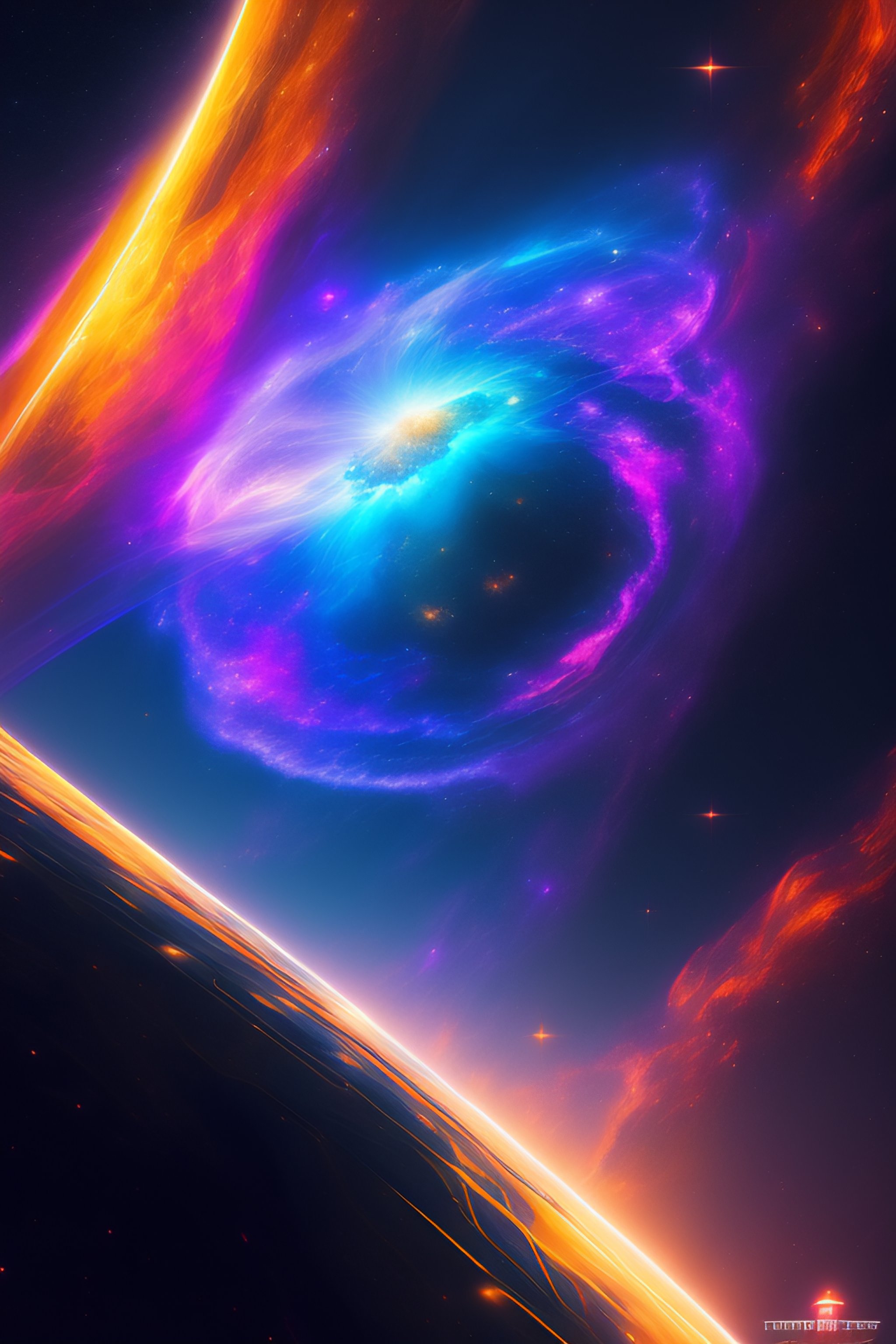 Lexica - Ultradetailed illustration of an energy spell in a galaxy ...