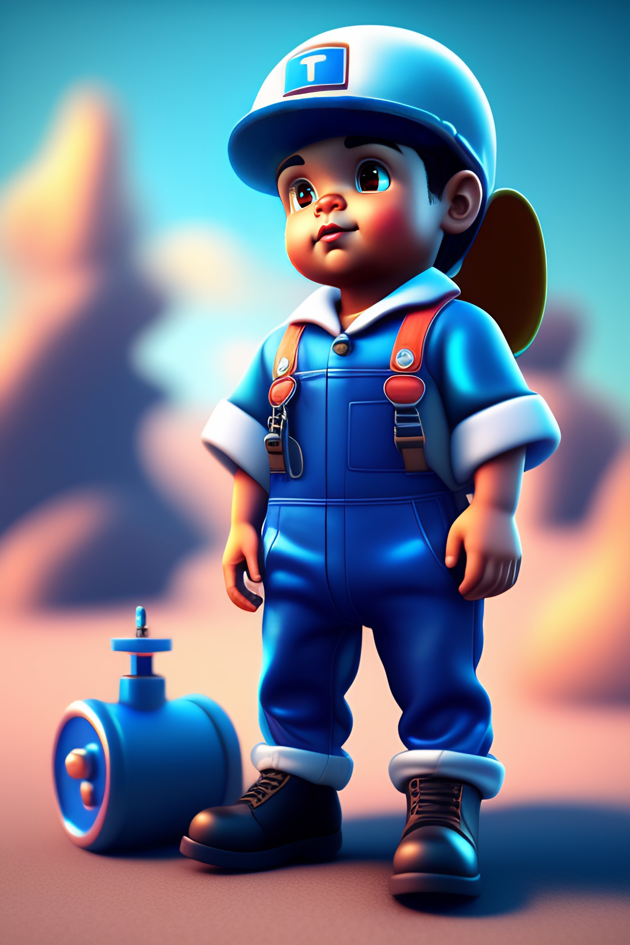 Lexica - Mechanic care of a car man 3d blue overalls cartoon, fantasy ...