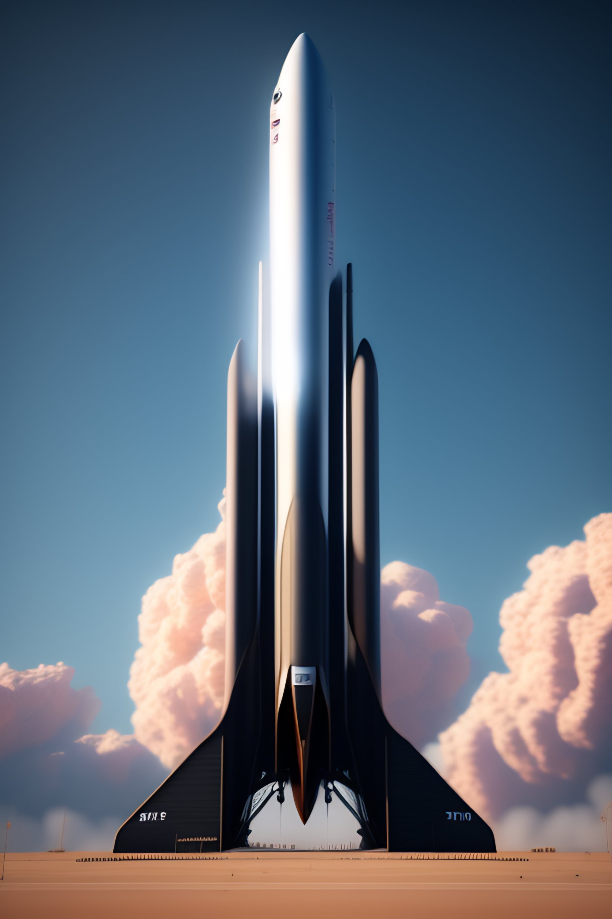 Lexica - Photograph of Spacex starship on top of heavy Falcon rocket ...