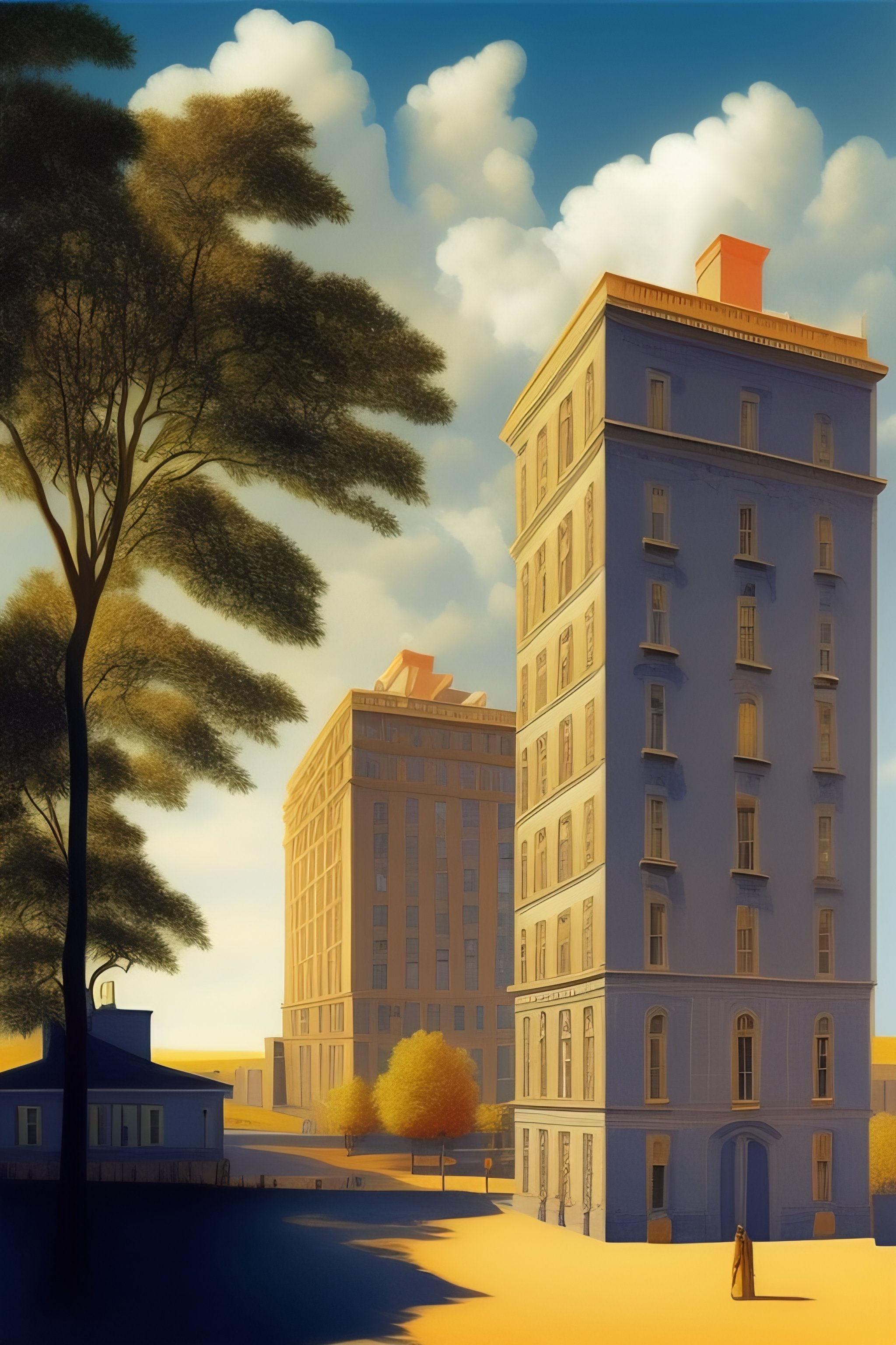 Lexica - Sunny day, shining sun, painted by Rene Magritte