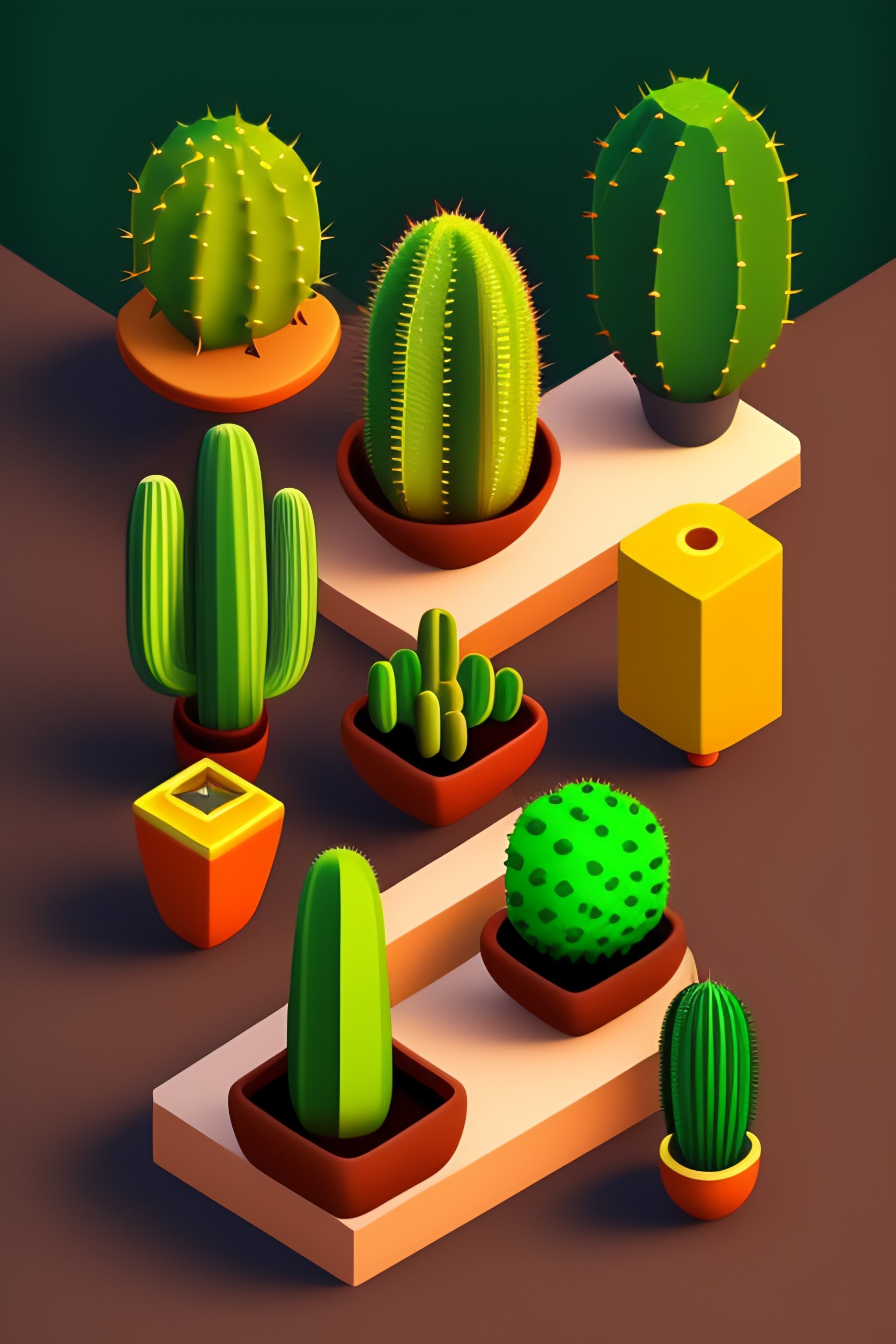 Lexica - Isometric pattern with cactus