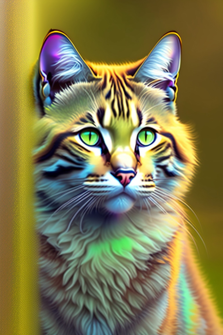 Lexica - WAP CAT design using bright colors, looks into the camera ...