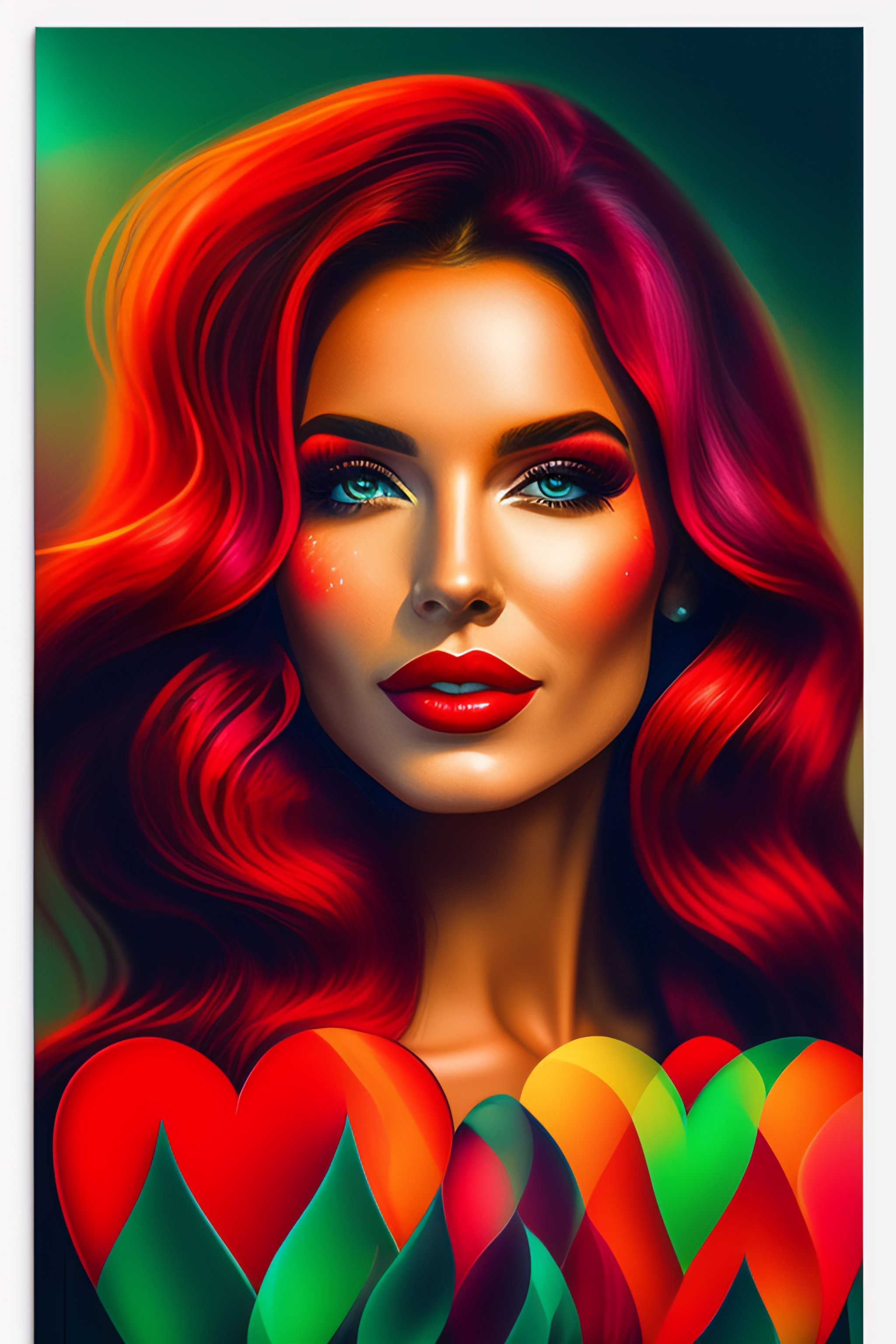 Lexica - Modern card design for beloved woman colorful and bright, red ...