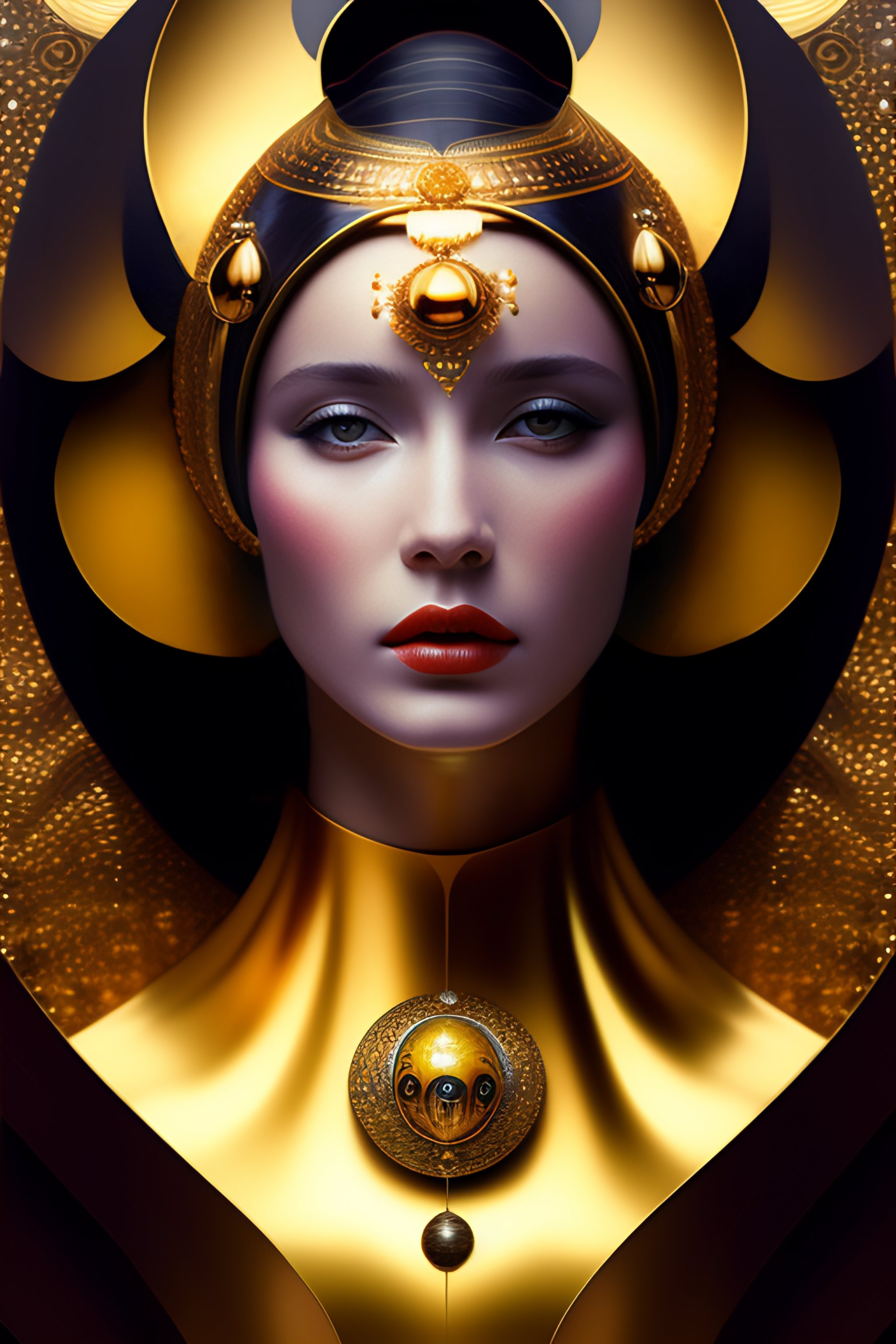 Lexica - Young female face, vertical and horizontal lines, geometric ...