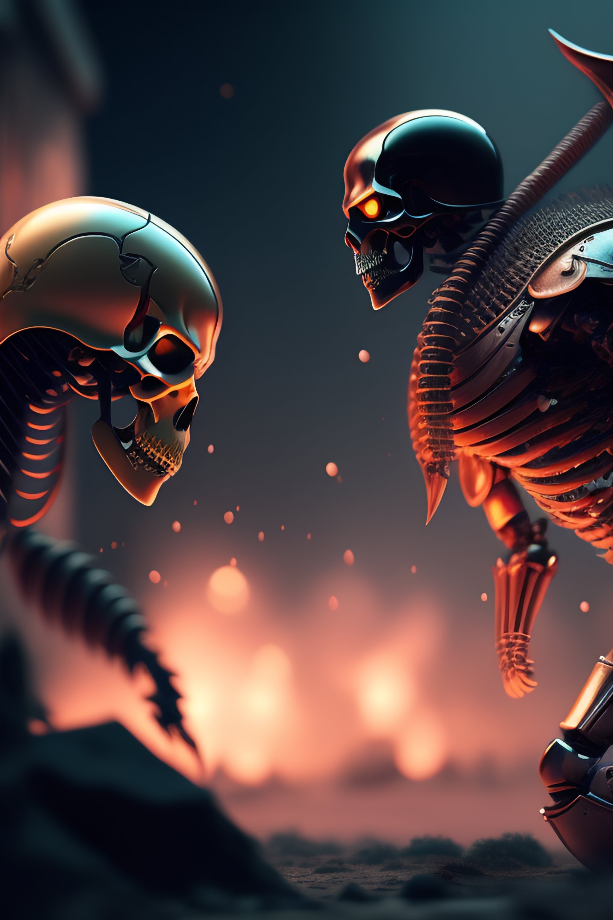 Lexica - A battle between skeletons and humans, ultra realistic, artstation