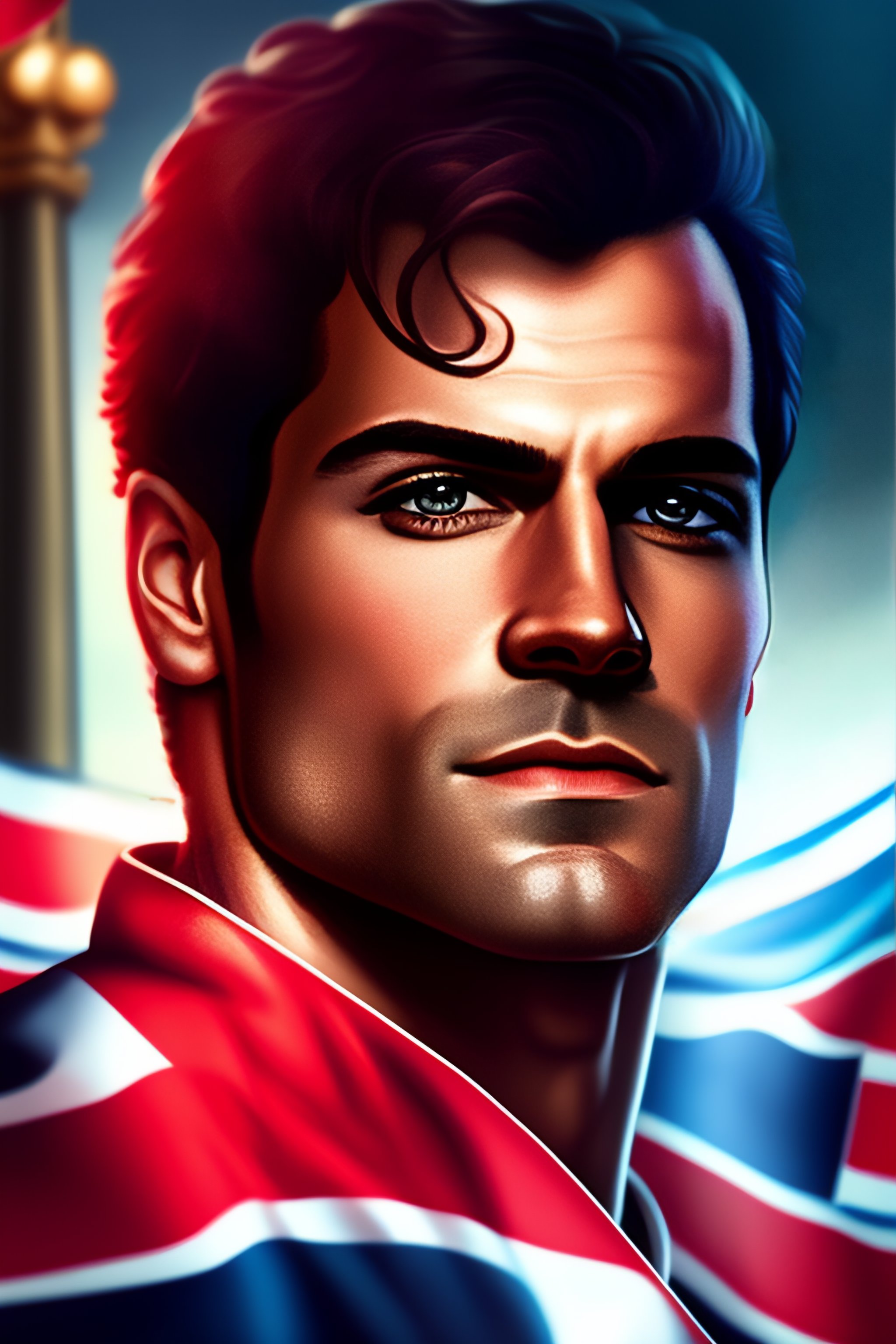 Lexica - Epic comic book cover, masculine handsome muscular Henry ...