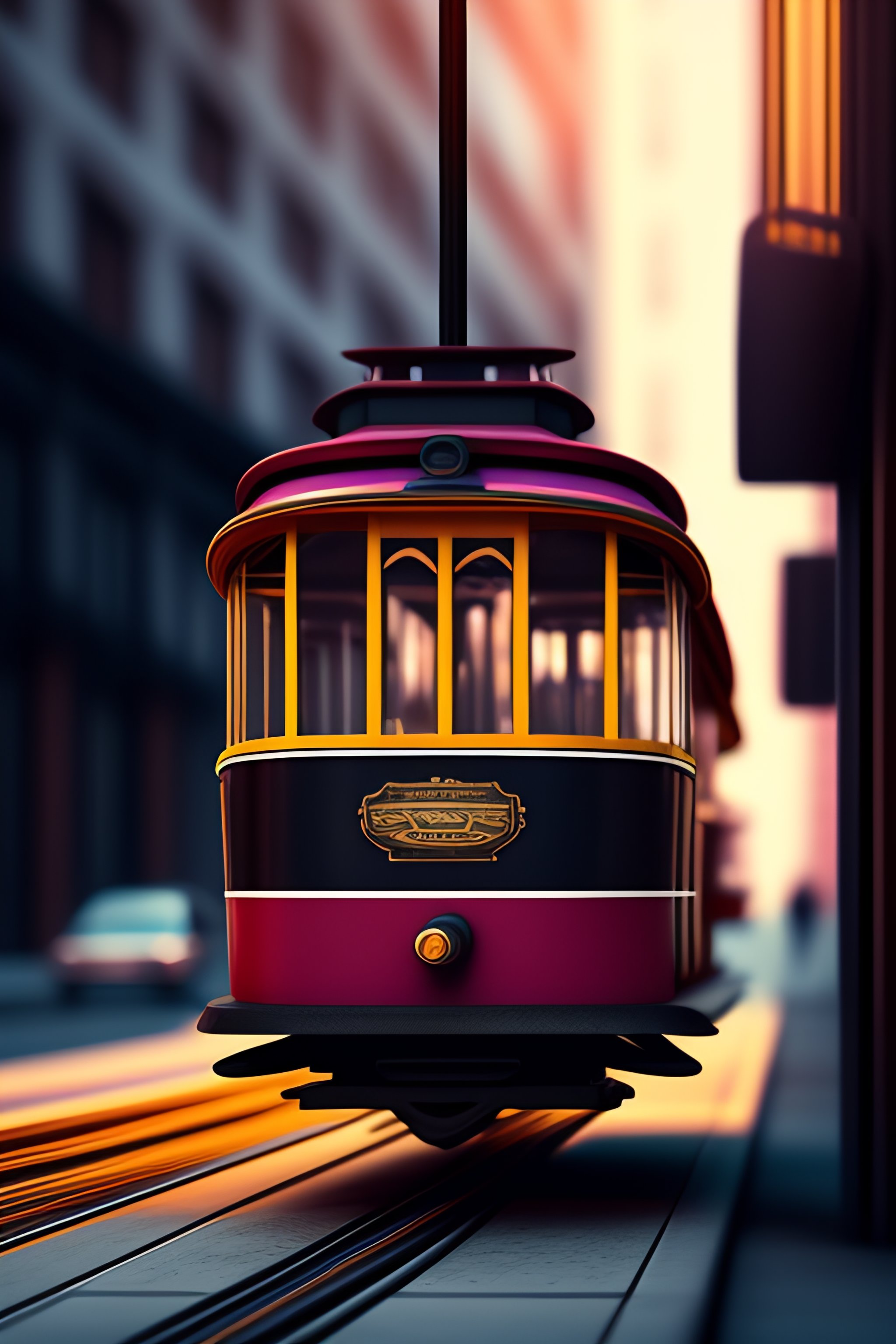 Lexica - Hanging cable car in a city, 4K, octane render