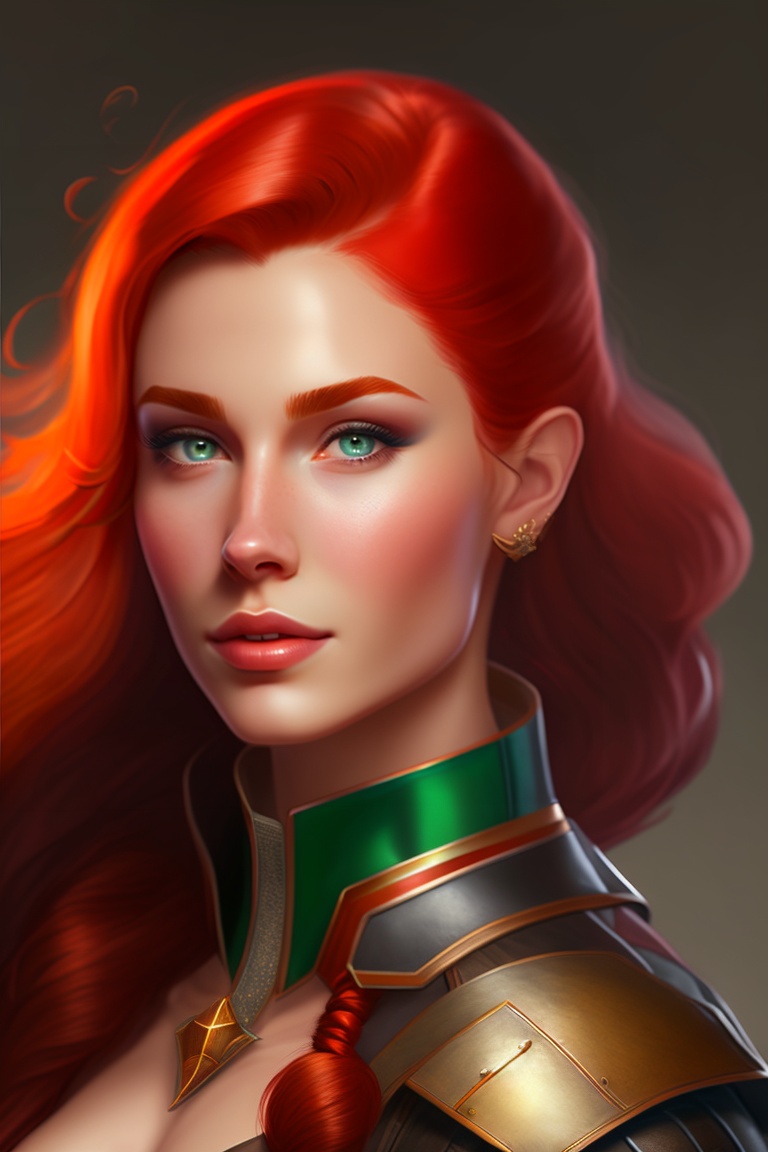 Lexica - Half elf, rogue, female red head.