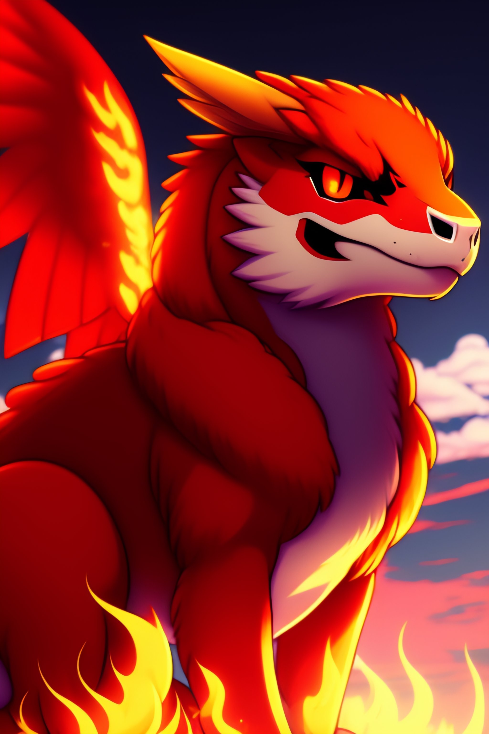 Lexica - Anime illustration of a cute red Utah raptor like pokemon with ...
