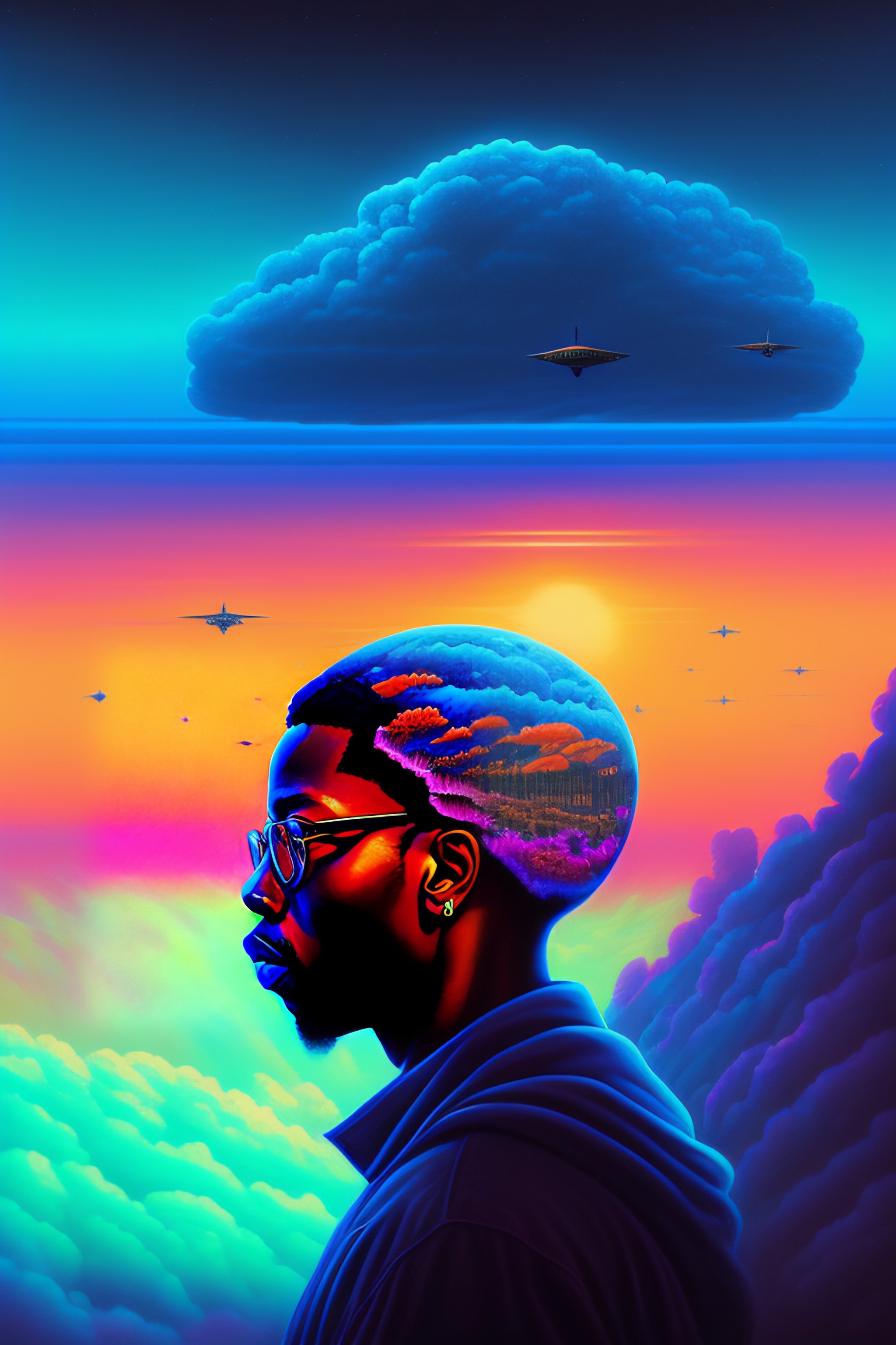 Lexica - 4K Malcom X cyberskull portrait inspired in beksinski and dan mumford work, remixed ...