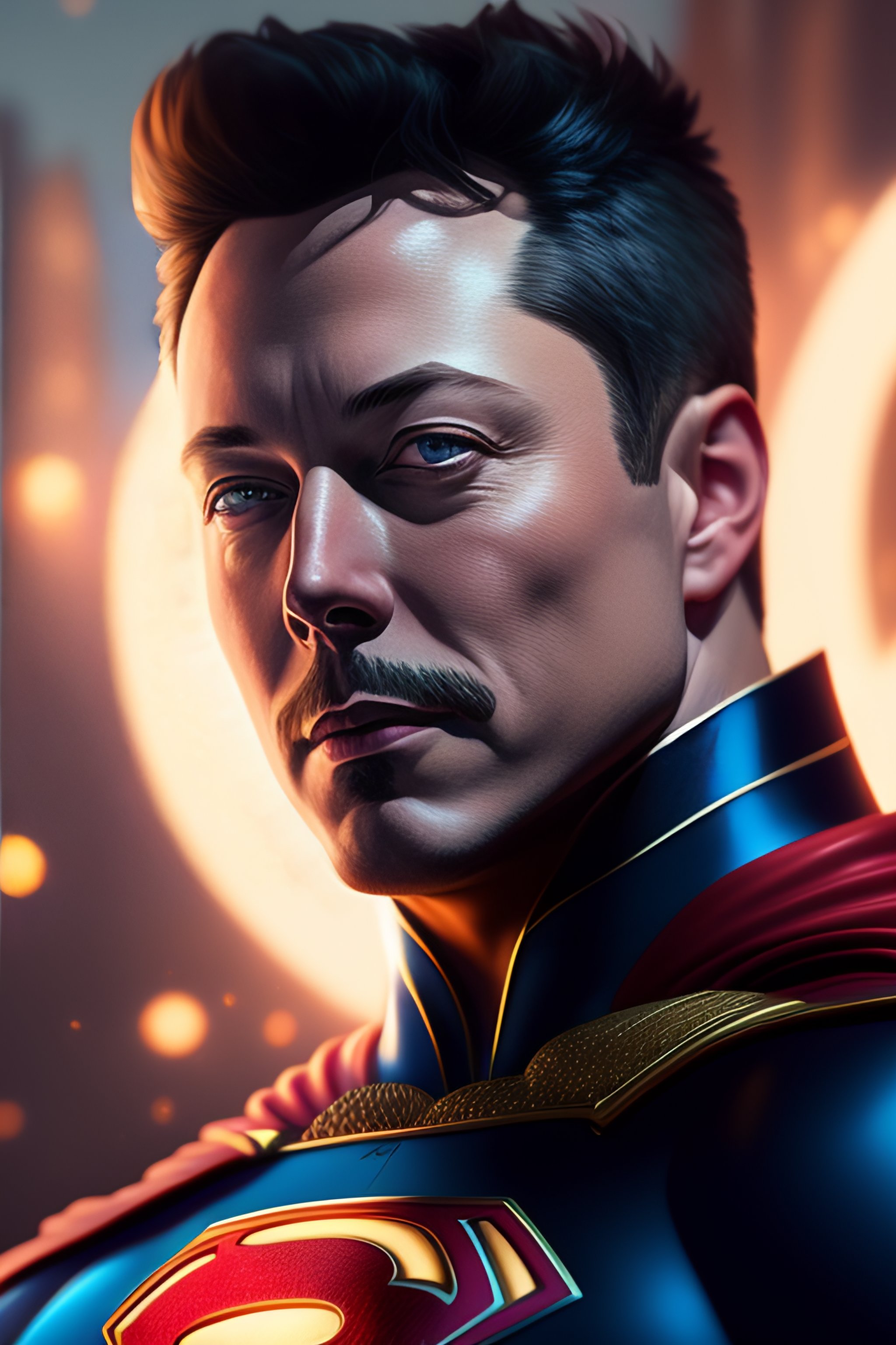 Lexica - Highly detailed portrait of elon musk , dressed as superman ...