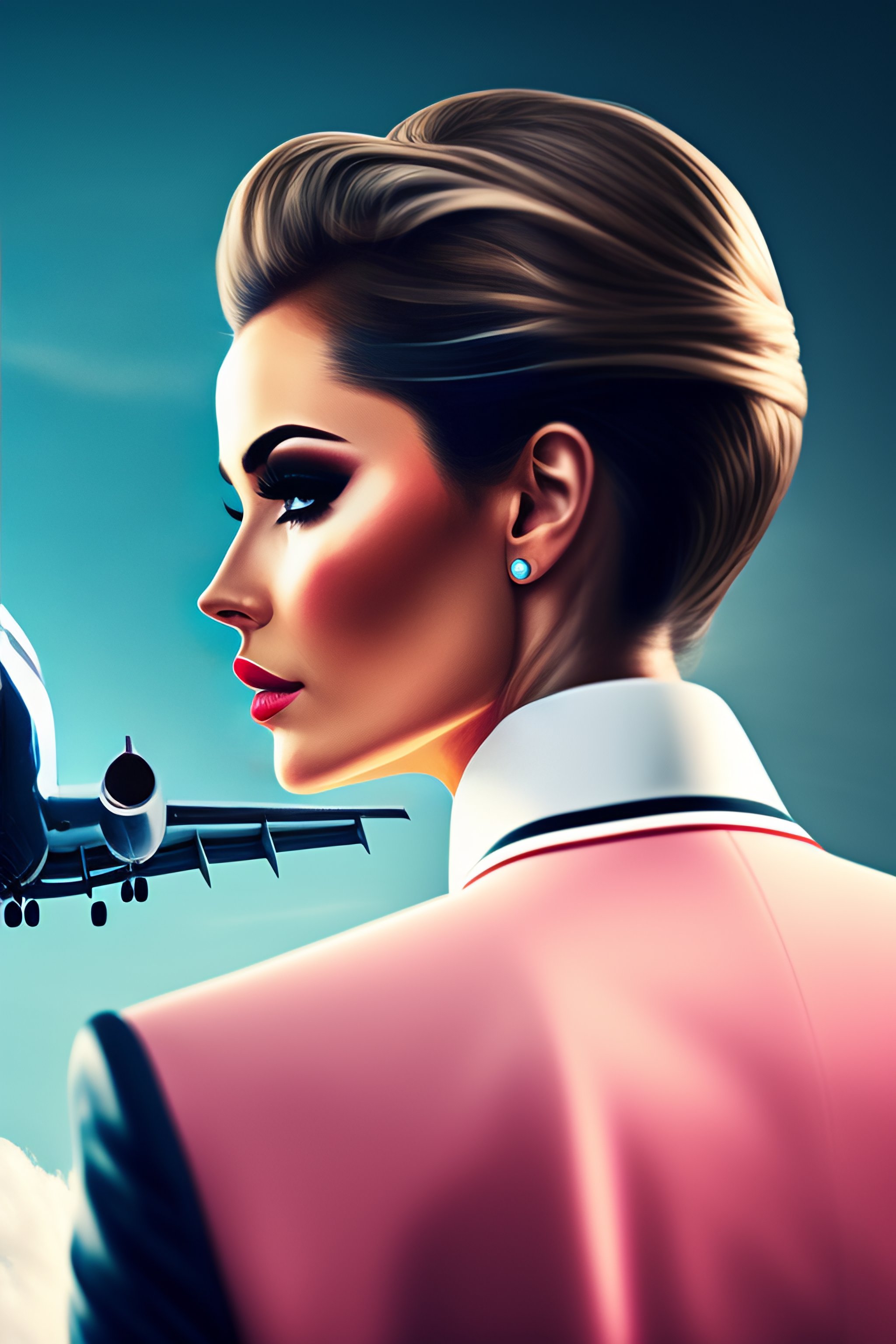 Lexica - Book cover for a Modern day female flight attendant facing ...