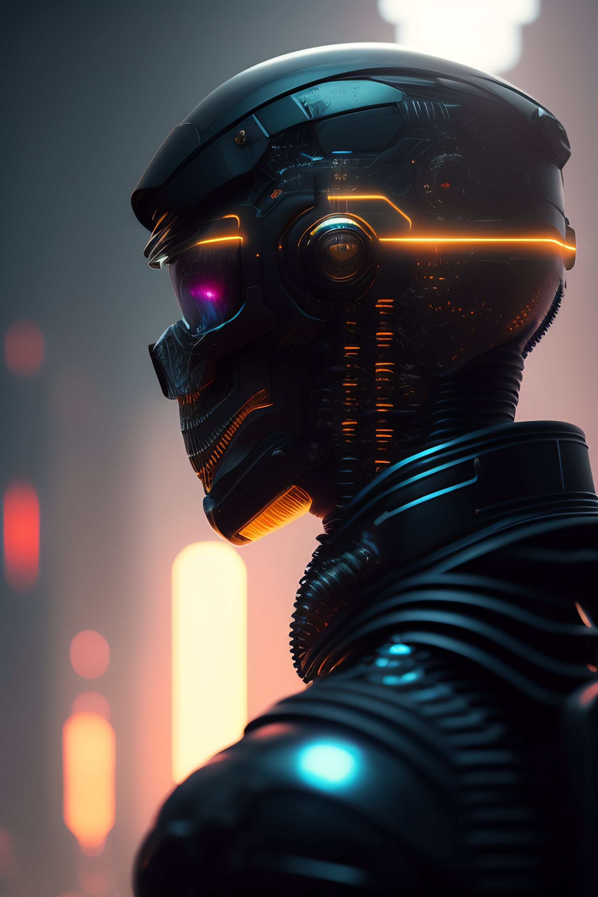 Lexica - Skeleton with cybernetic enhancements with some flesh as seen ...