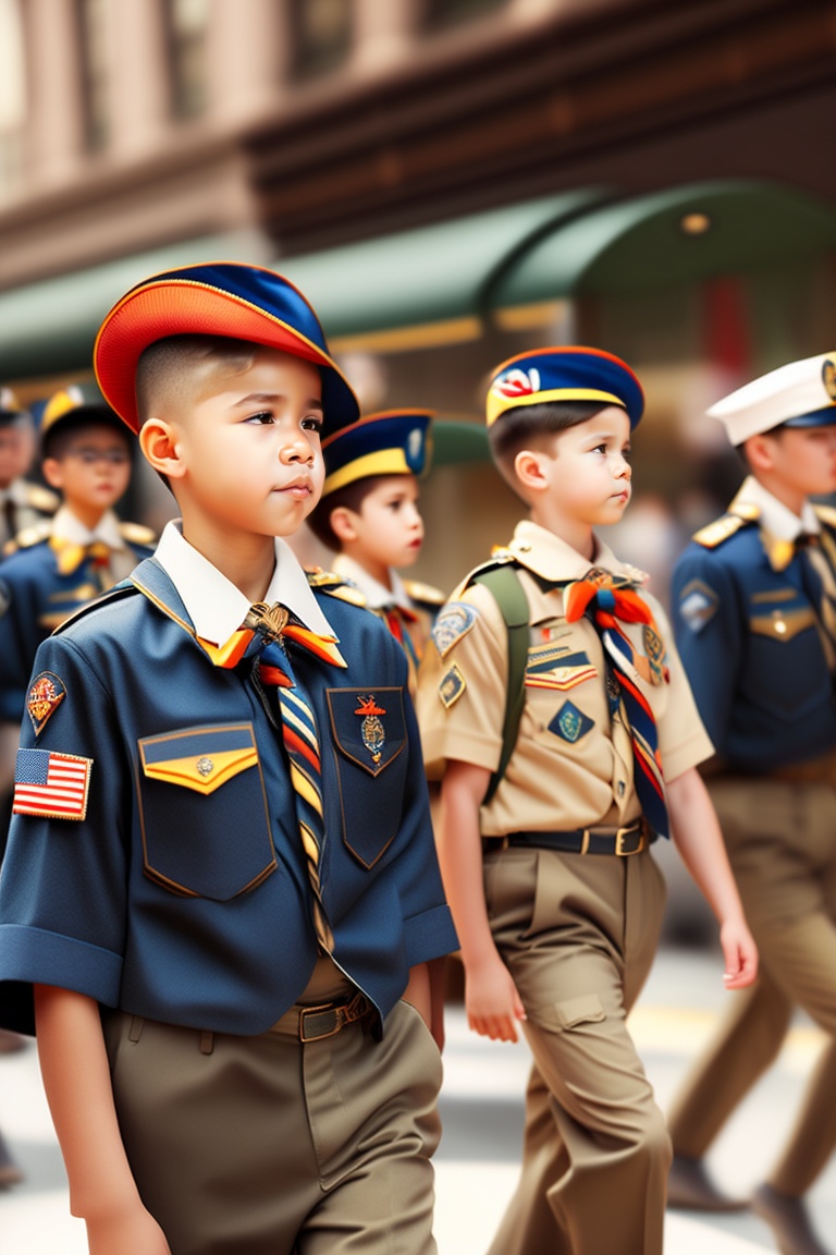 Lexica - A group of Boy Scouts of America Scouts, in uniform, marching ...