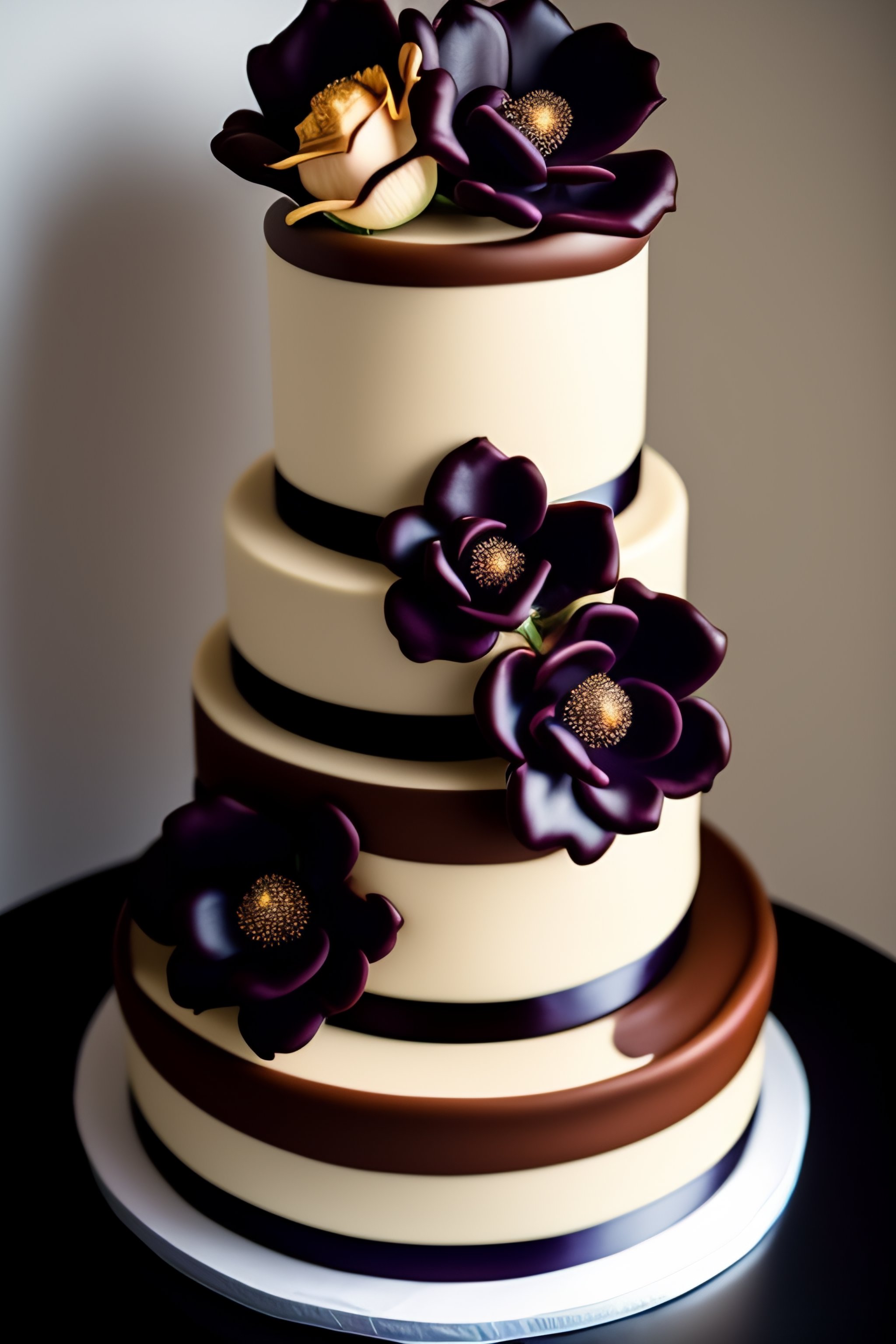 Lexica - Chocolate roses wedding cake topped with bridegroom