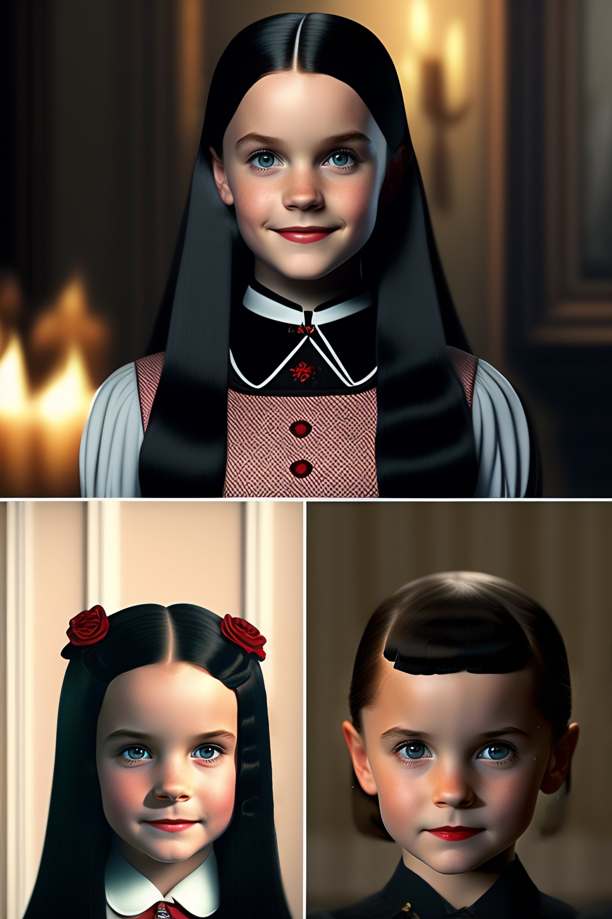 Lexica - Design me a positive looking for Wednesday Addams from the ...