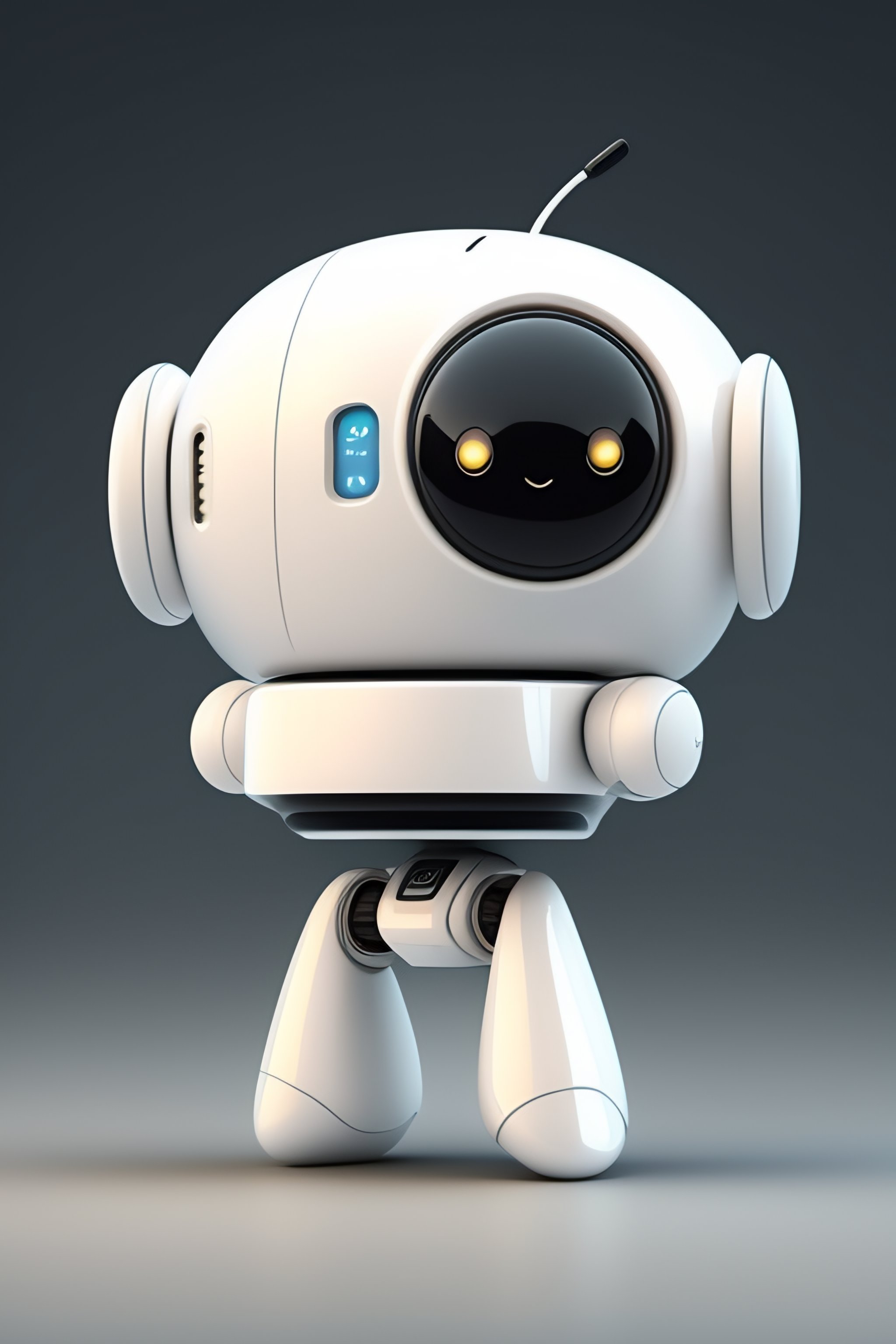Lexica - A cute little hovering white robot with cat ears, designed by ...