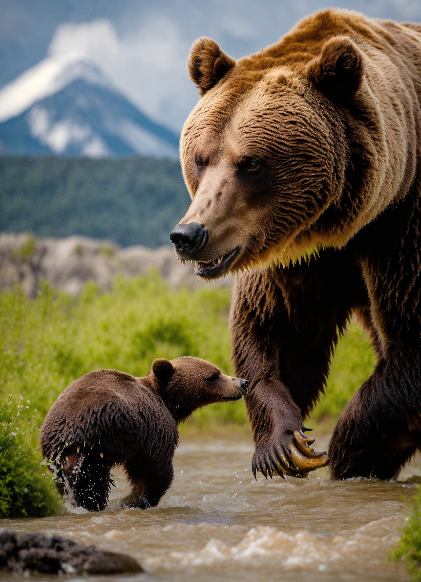 Lexica - Grizzly bear vs tyrannosaurus, best quality, real picture ...