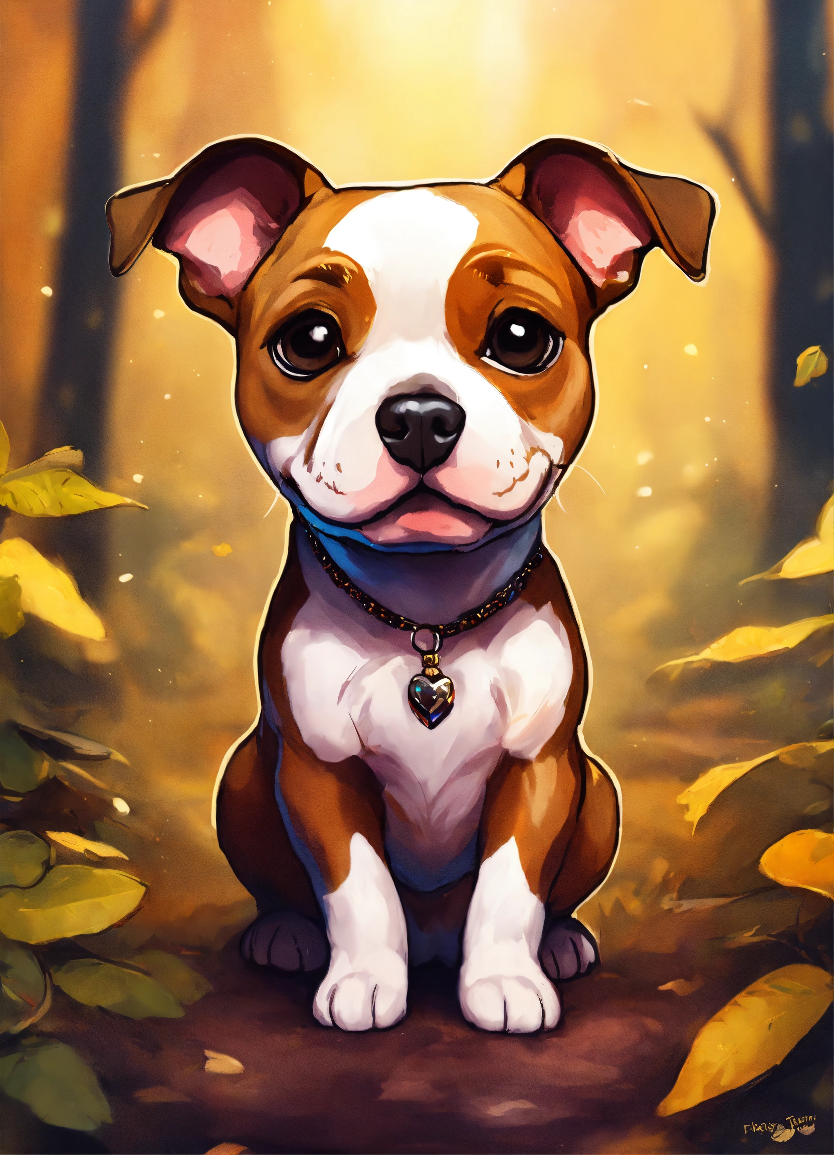 Lexica - Chibi style Staffordshire bull terrier illustration, cute ...