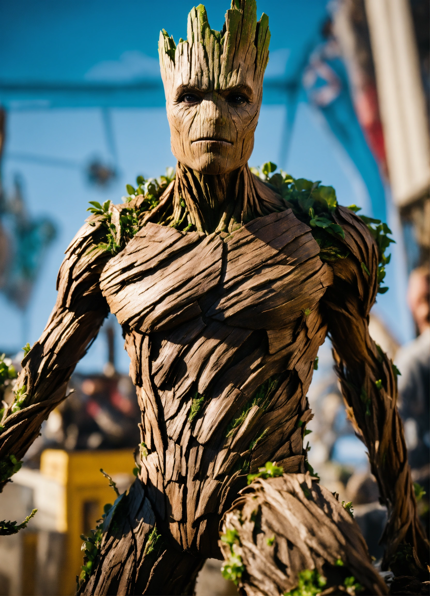 Lexica - Closeup Marvel GROOT,8k ,in the war,full body