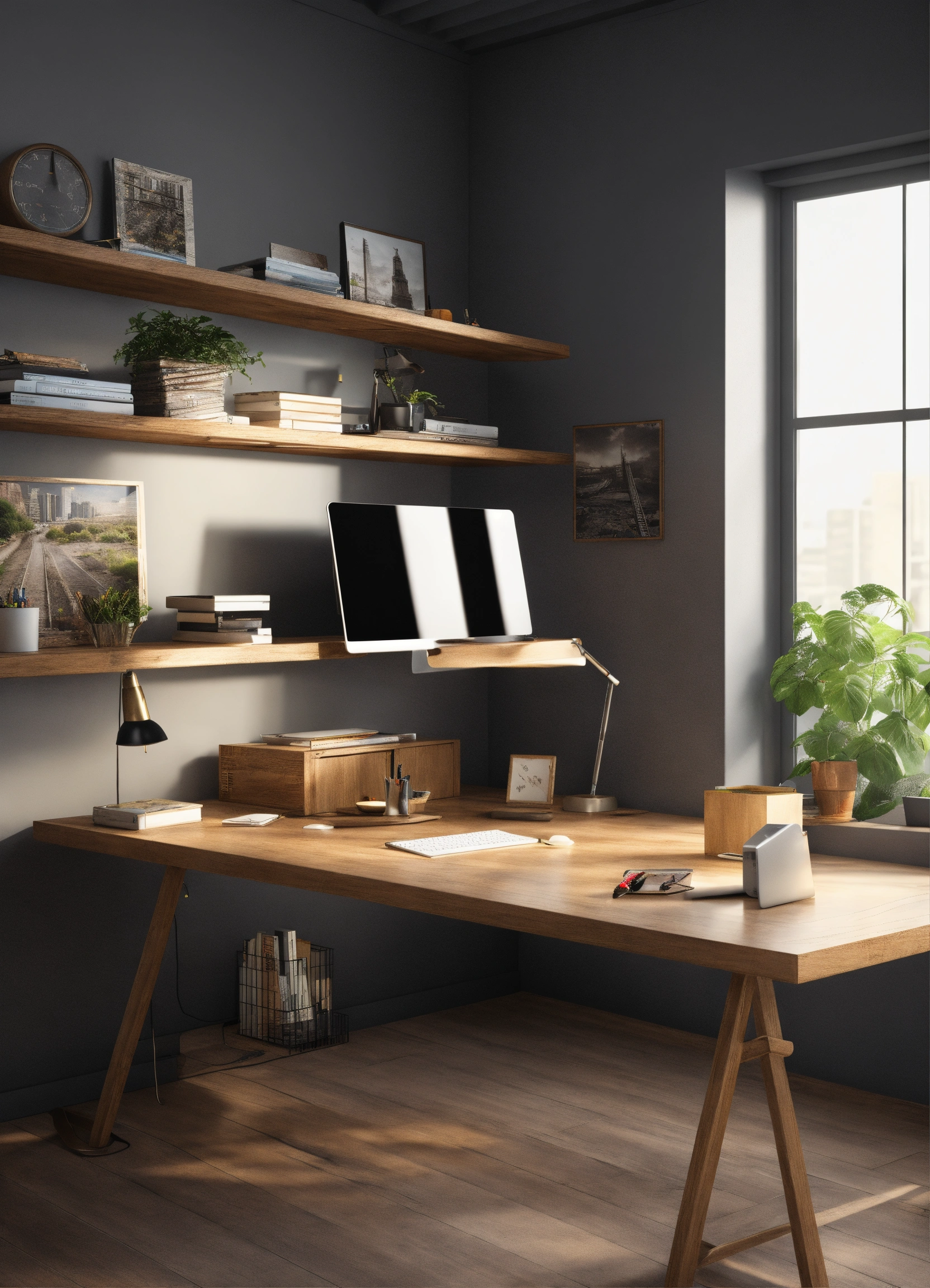 Lexica - Hyper realistic desk with empty space for composite work