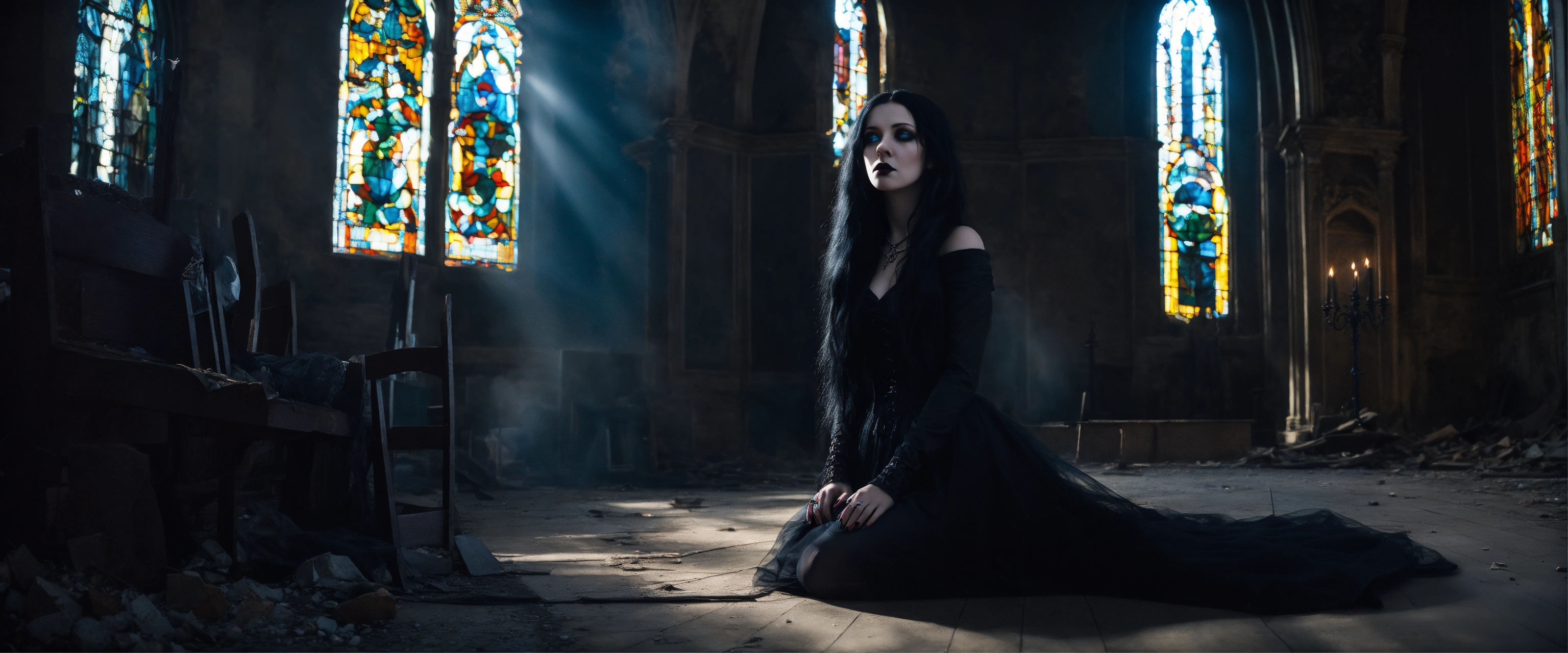Lexica - Hyperrealist, photographic quality, dramatic dark goth scene ...