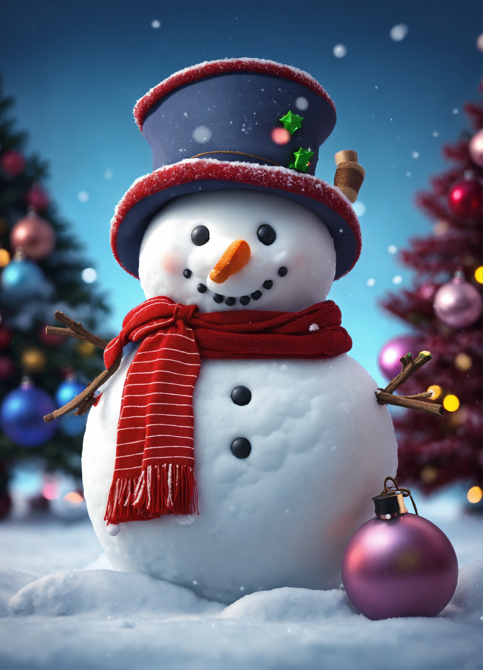 Lexica - 3d realistic cute snoman during Christmas build a snowman. 8k ...