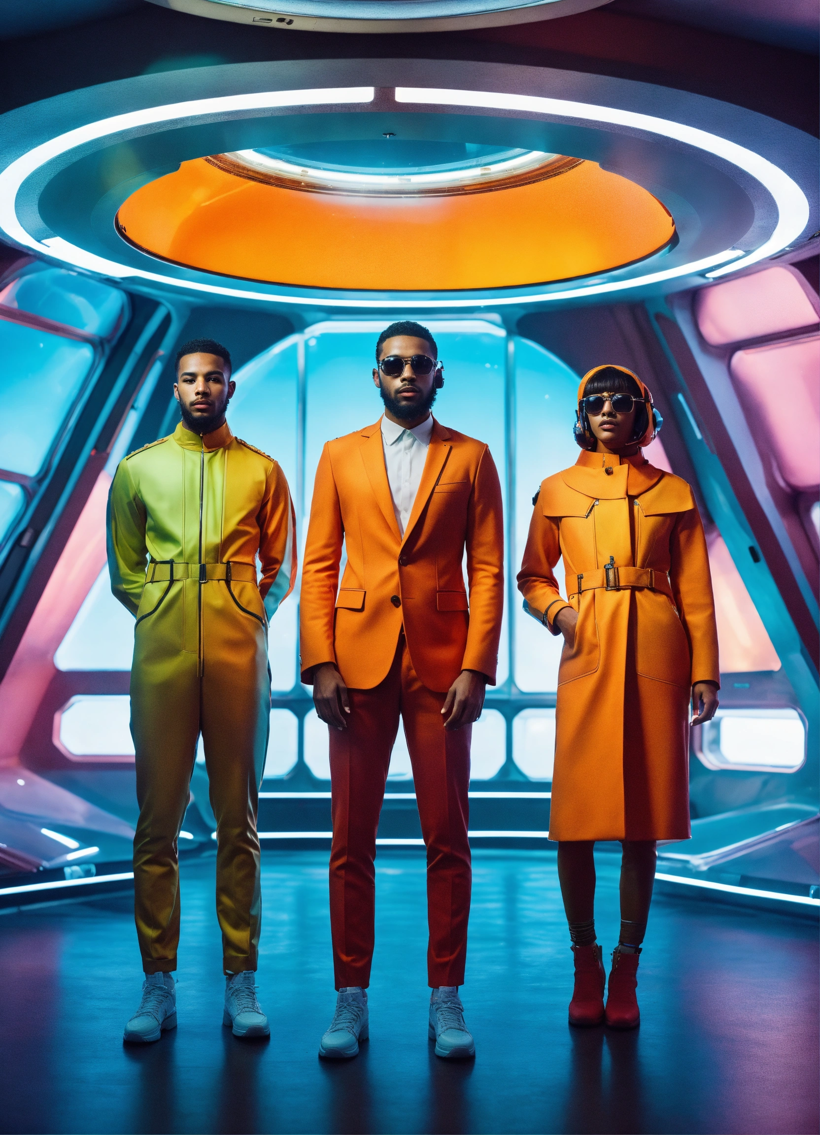 Lexica - Fashion photoshoot, futuristic, diverse group of men and women ...