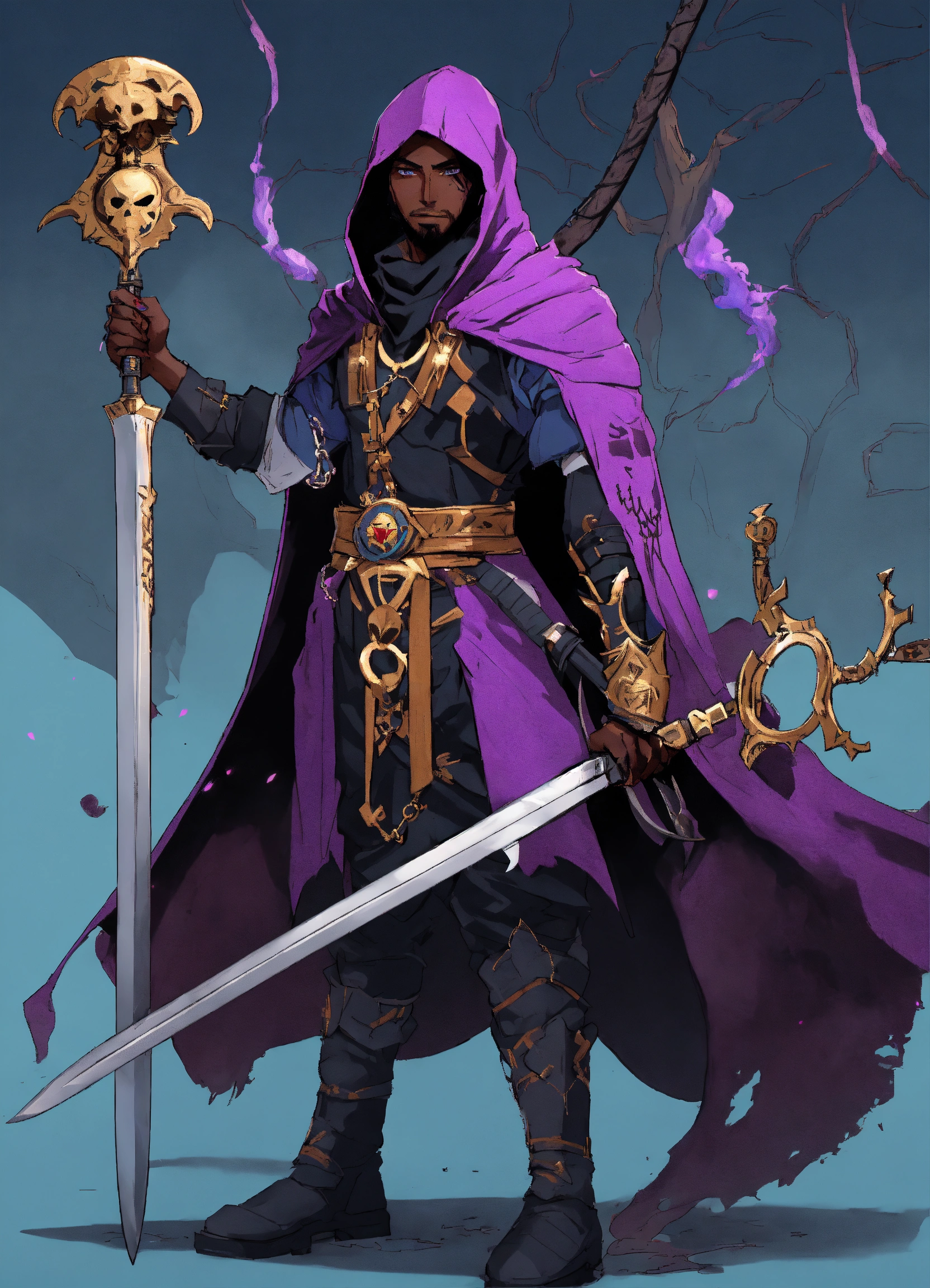 Lexica - 80s style anime black characters necromancer with creepy metal ...