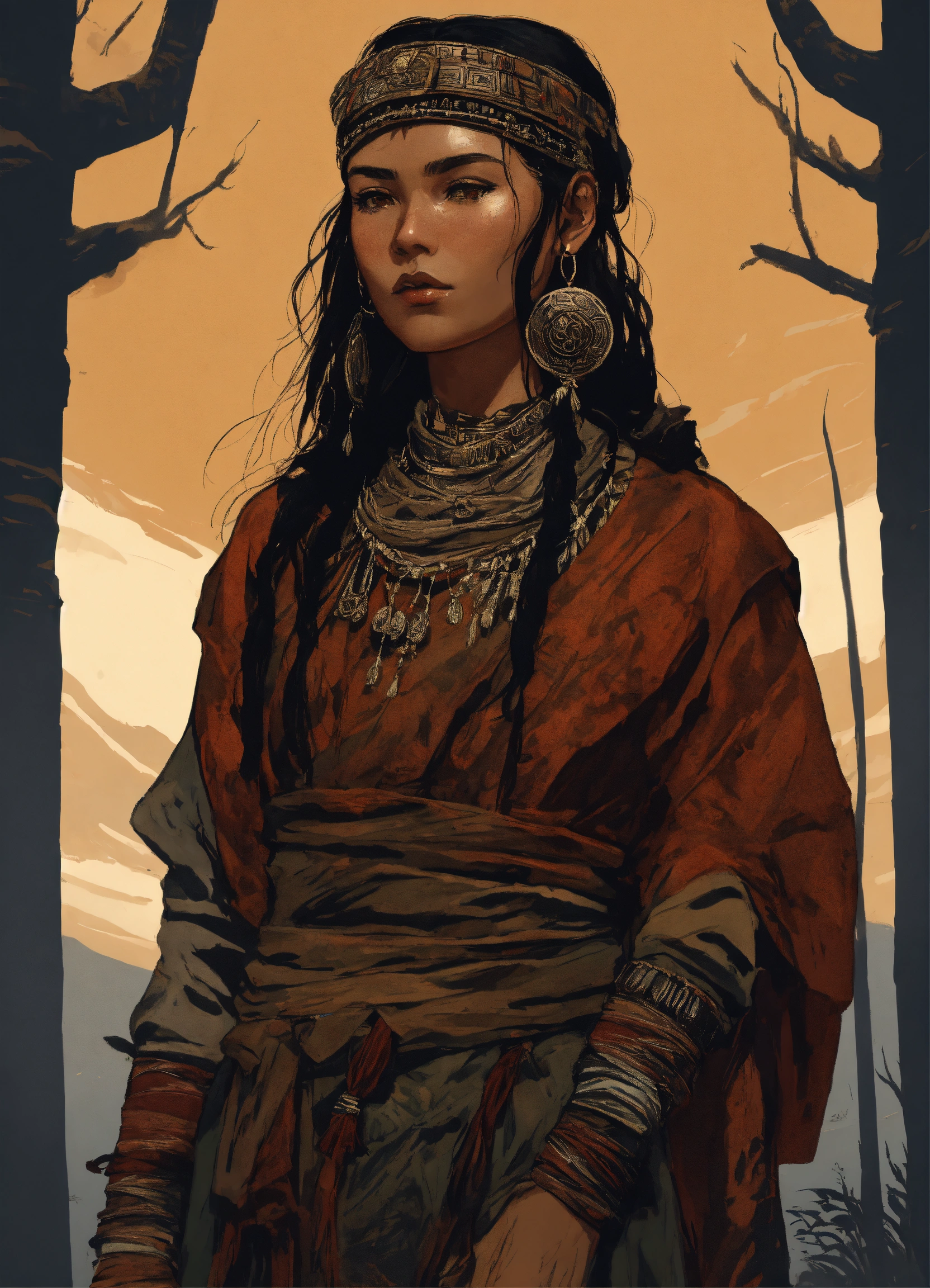 Lexica - Illustration of a young Sámi woman in the style of Bernie ...