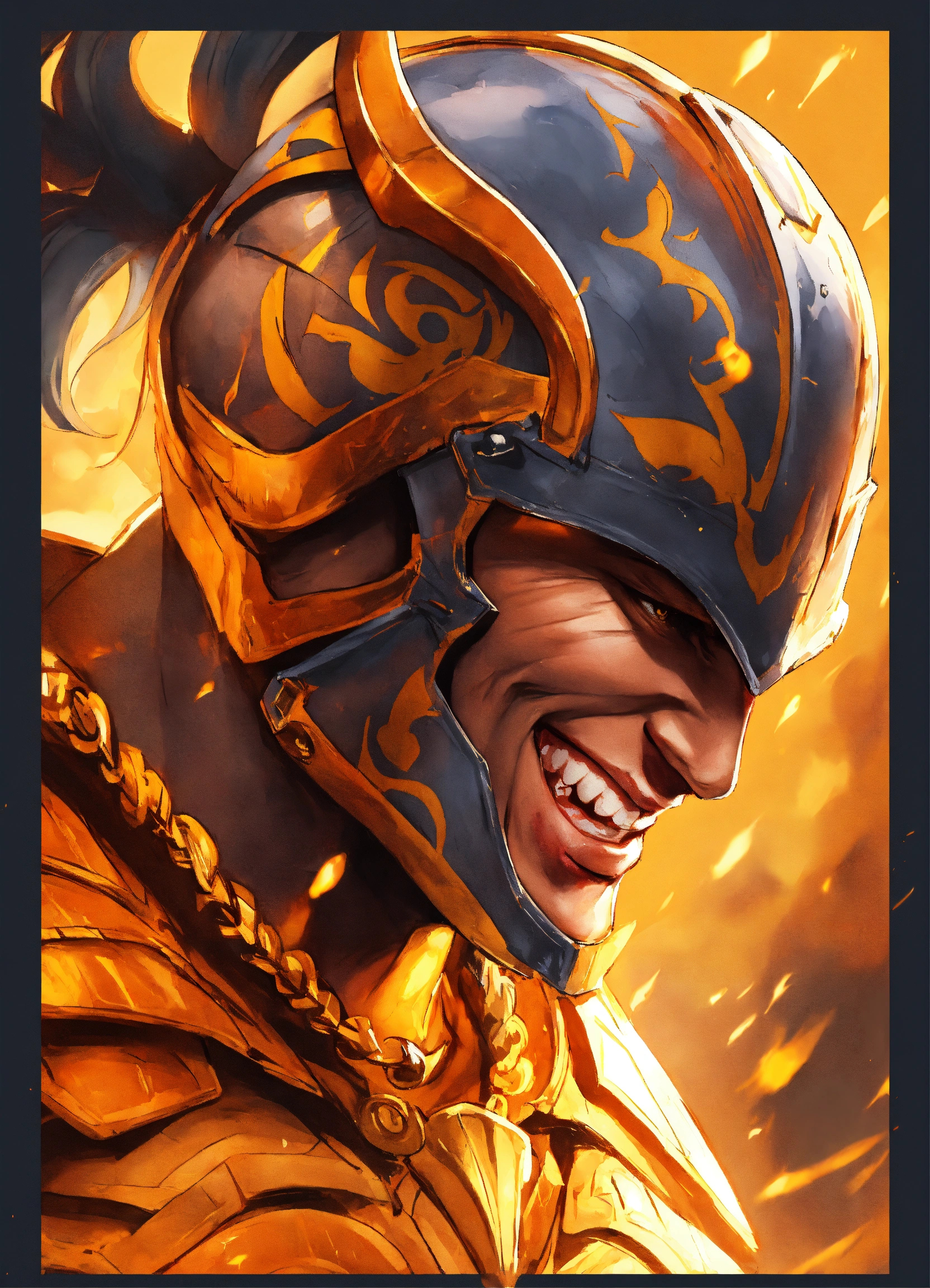 Lexica - Ares, greek god, full armour, orange and yellow thunder ...