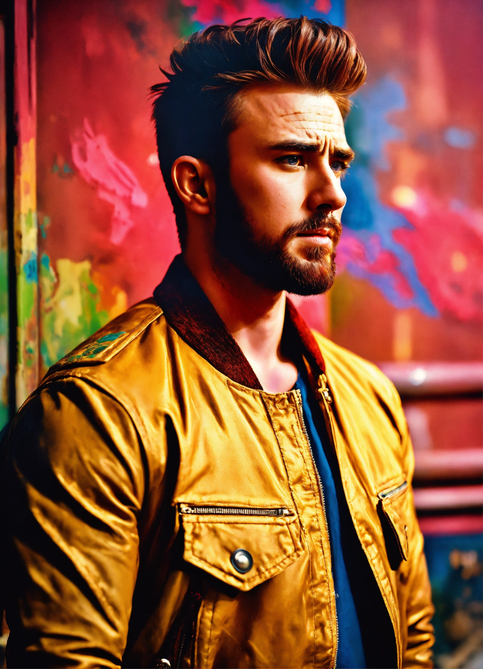 Lexica - A painting style oil color of "JChris Evans" in behance hd ...