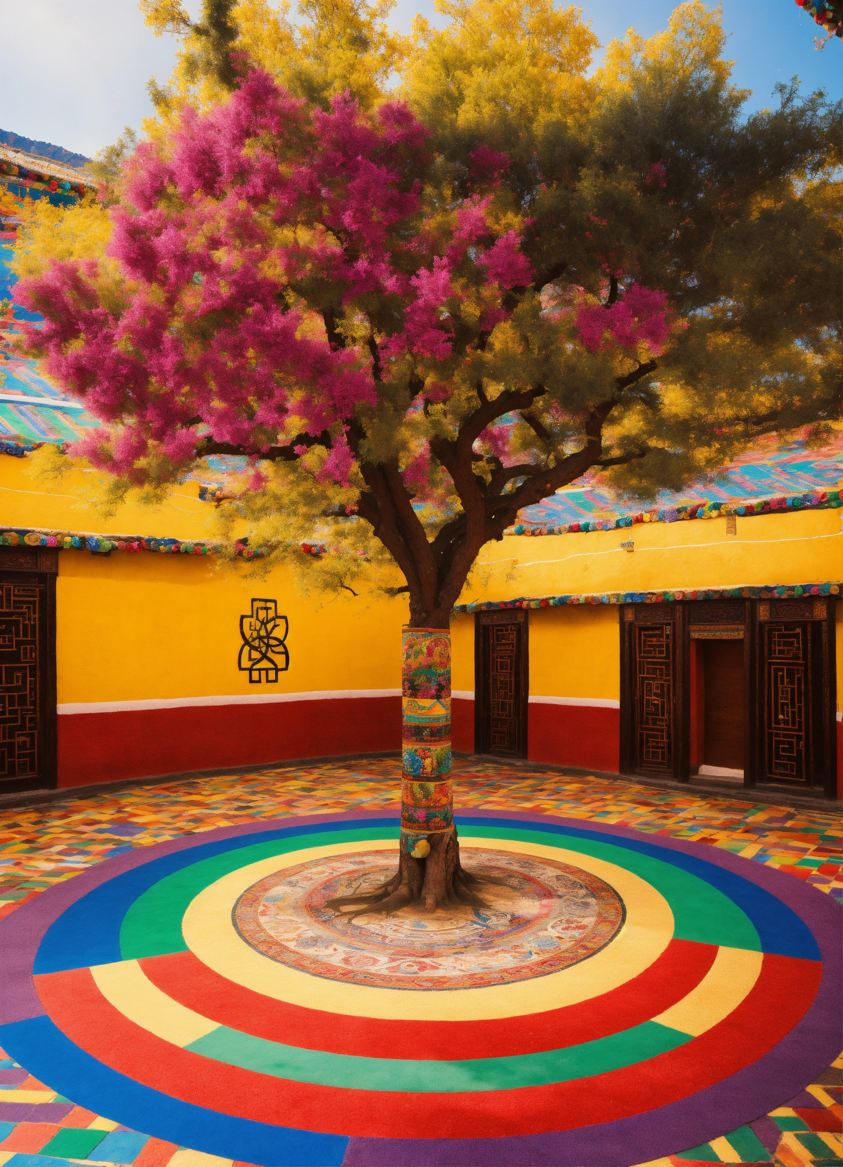 Lexica - The tree of life in Tibet with rainbow geometrical shape ...