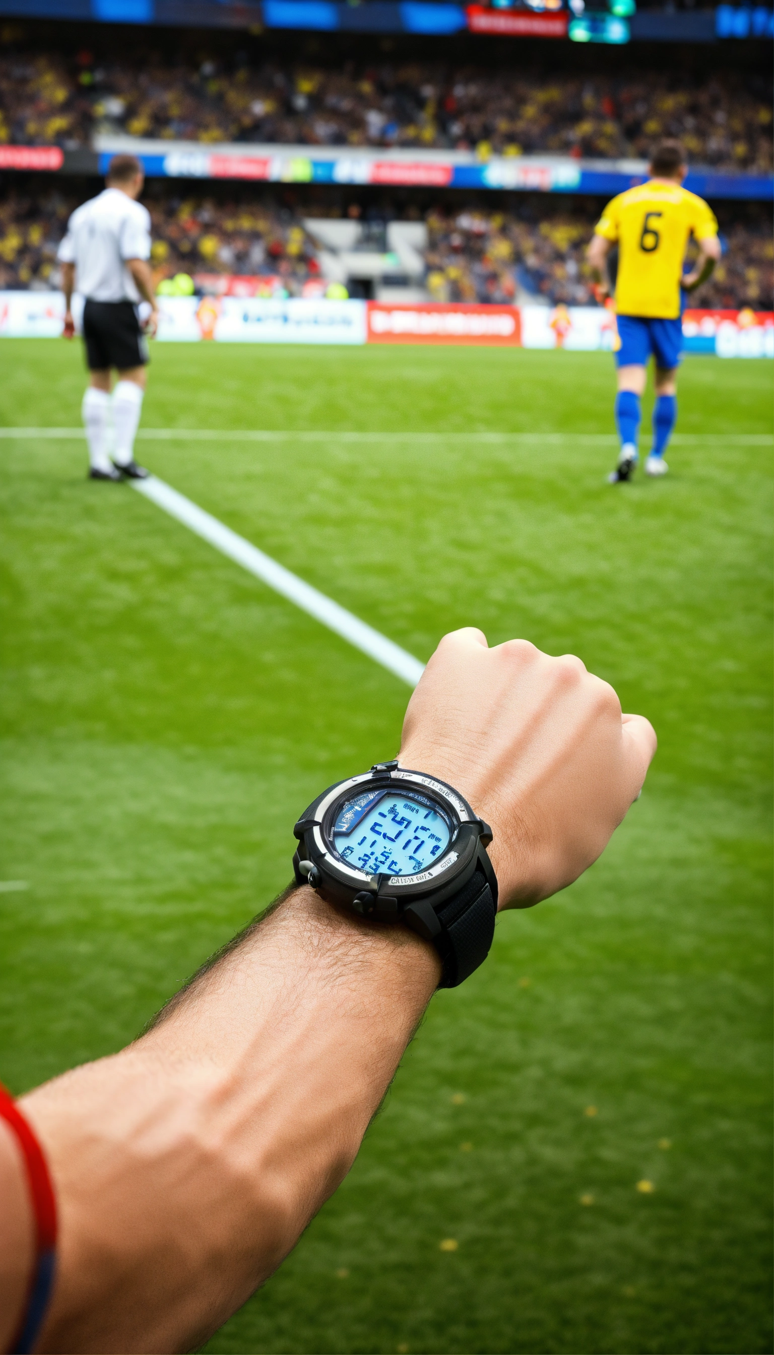 Lexica - Digital watch on the wrist of a football referee during the match