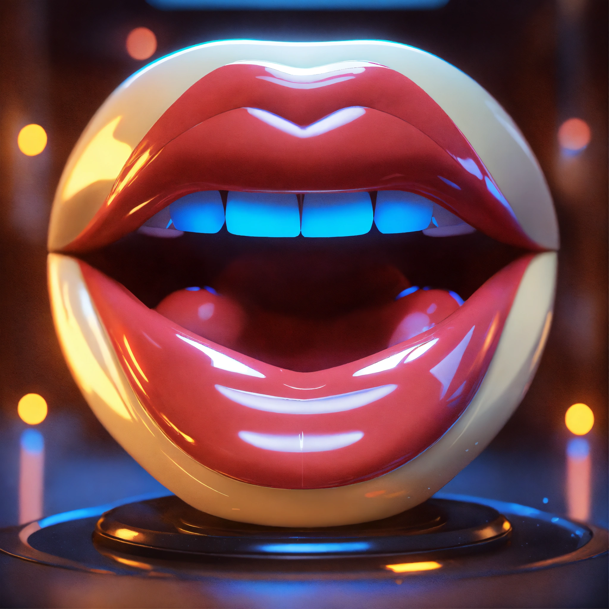 Lexica - A cartoon sound visualizer is a mouth smiling. realistic ...