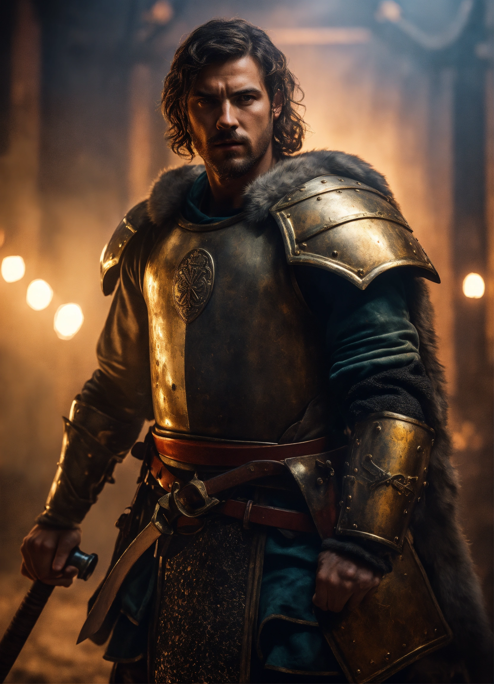 Lexica - A realistic full body portrait of a medieval Fighter with ...