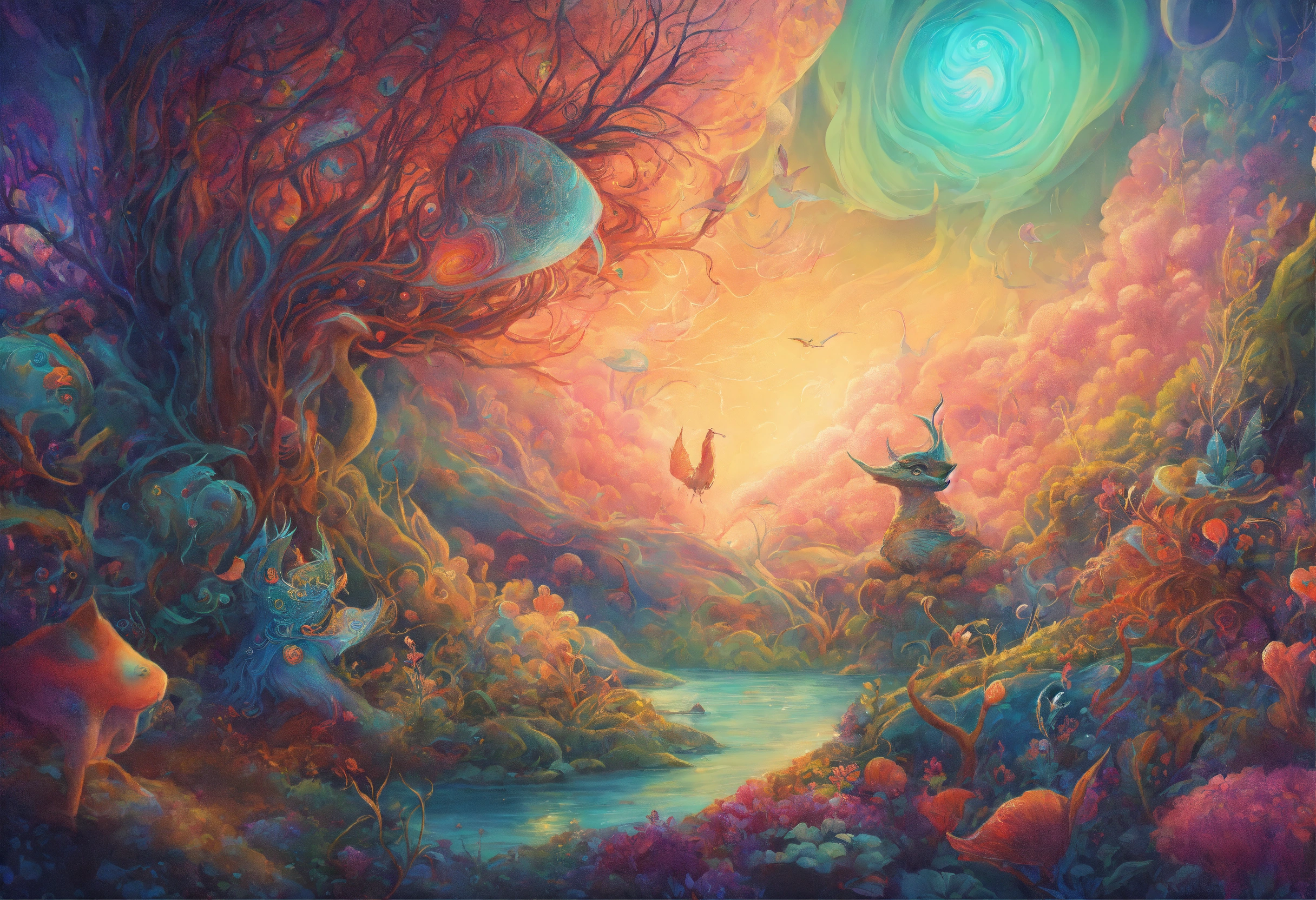 Lexica - Creature abstract art fantasy, illustration,highly detailed ...