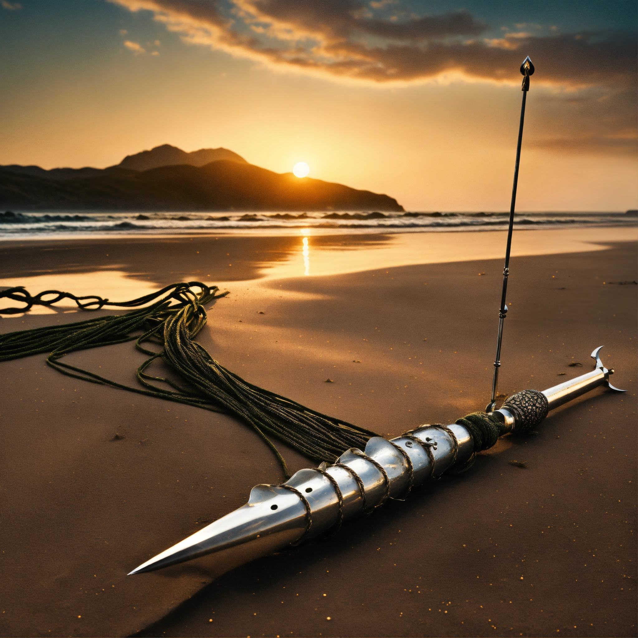 Lexica - 8k, picture of a narrow and delicate toothed fishing spear ...