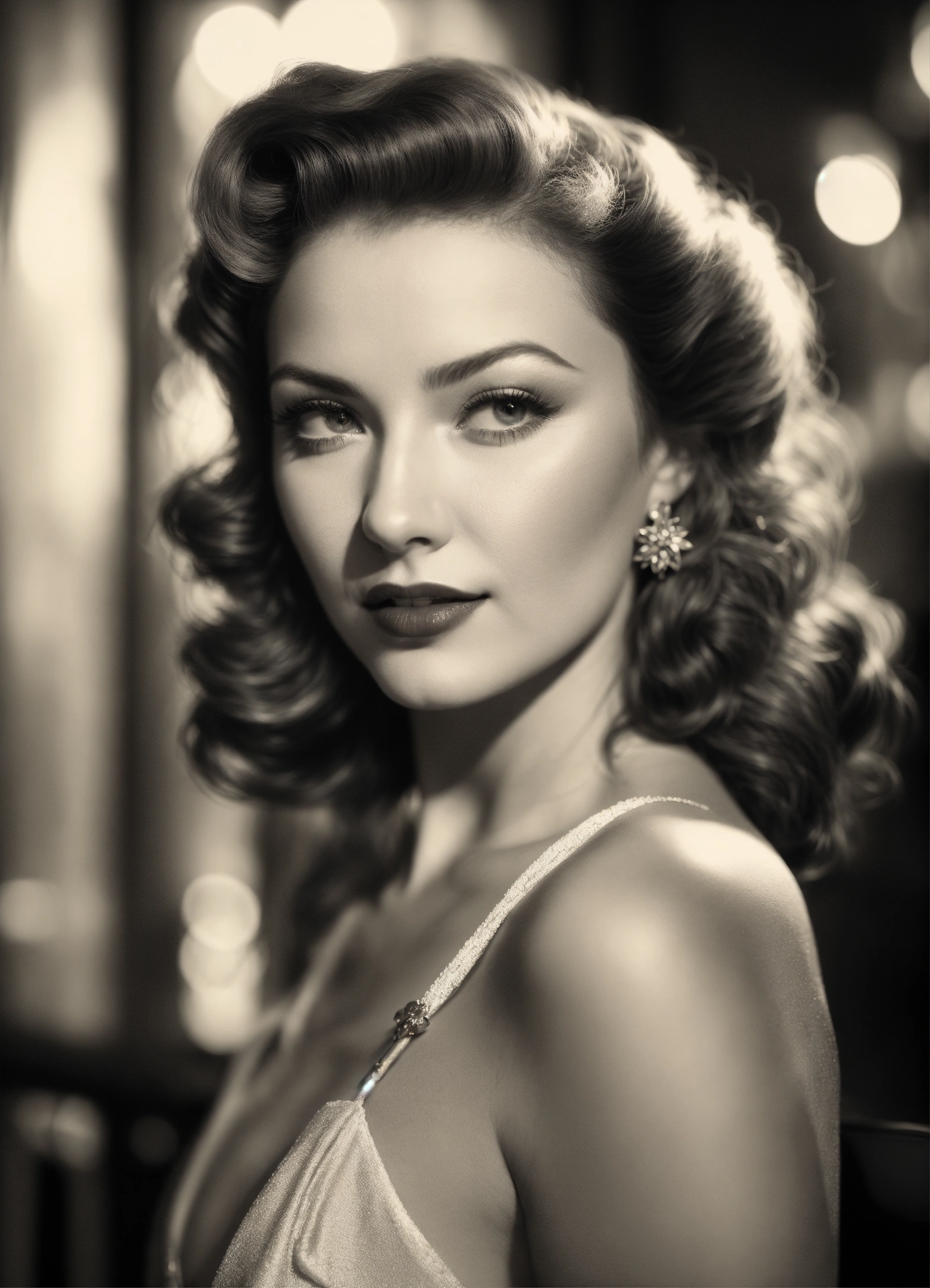 Lexica - Photorealistic, blackandwhite, hollywood goddess, 40s style ...