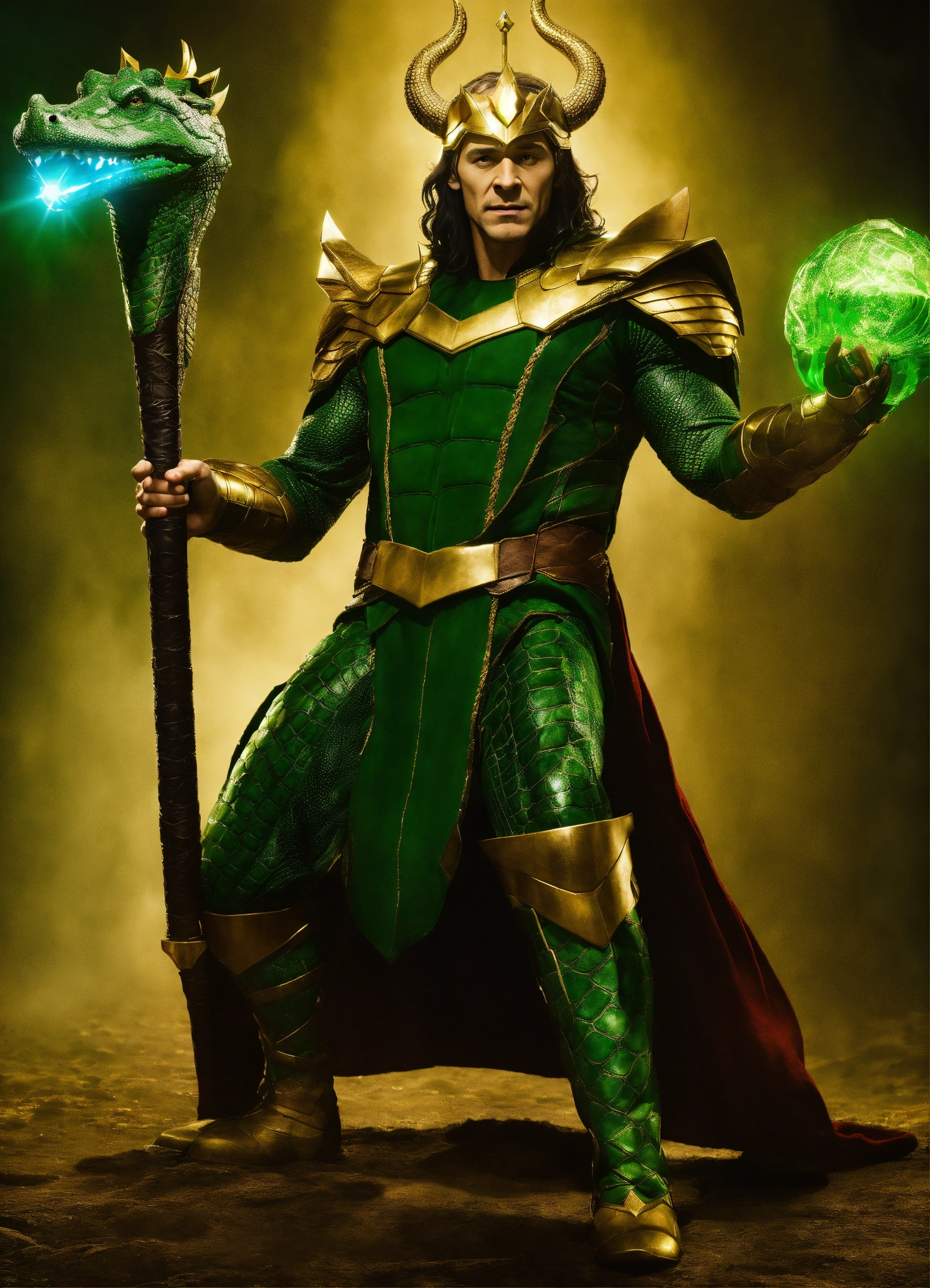 Lexica - Marvel full sized alligator loki with loki crown on head and ...