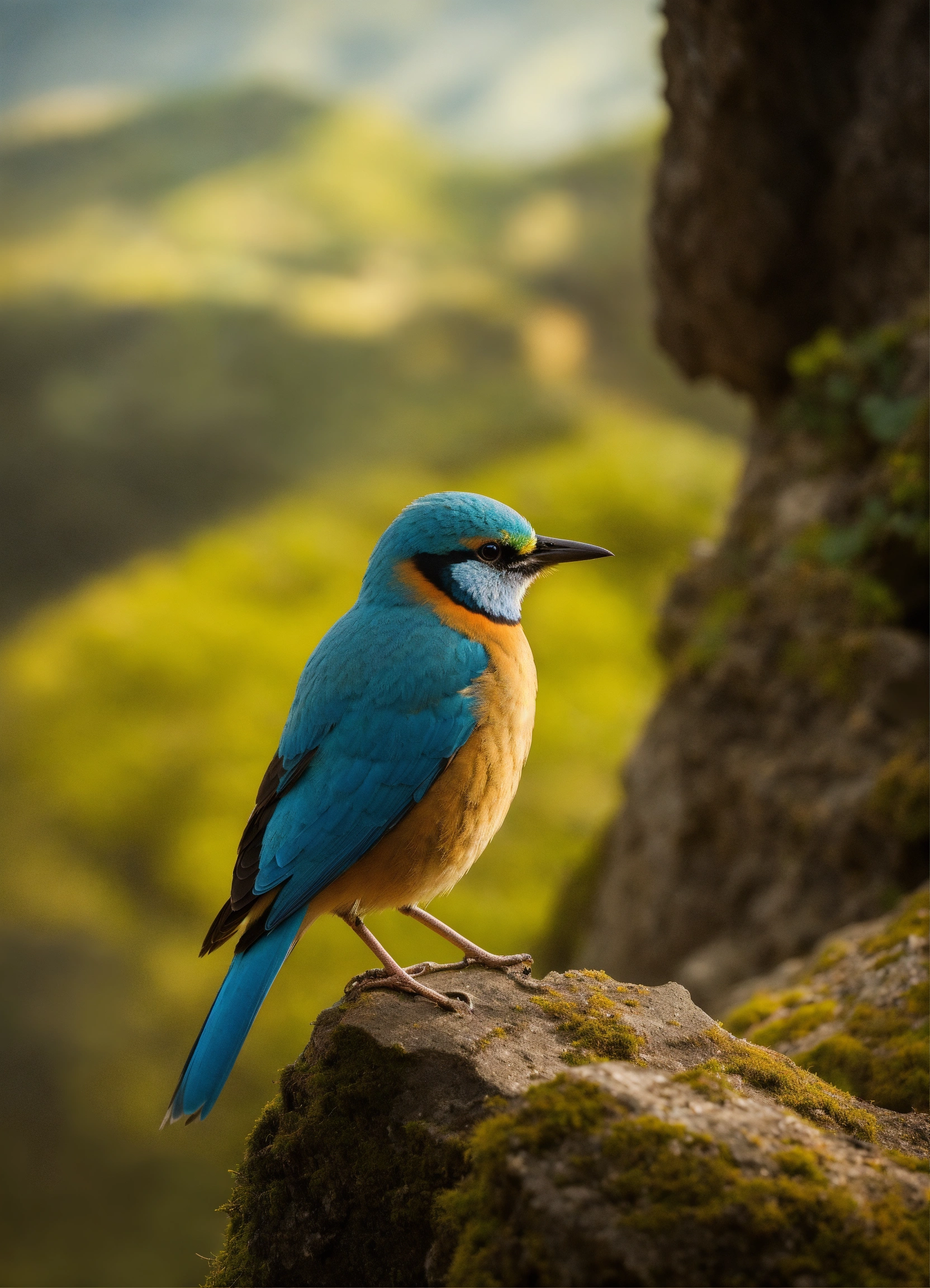 Lexica - Erosian bird sitting in the mountain meditating, relistic