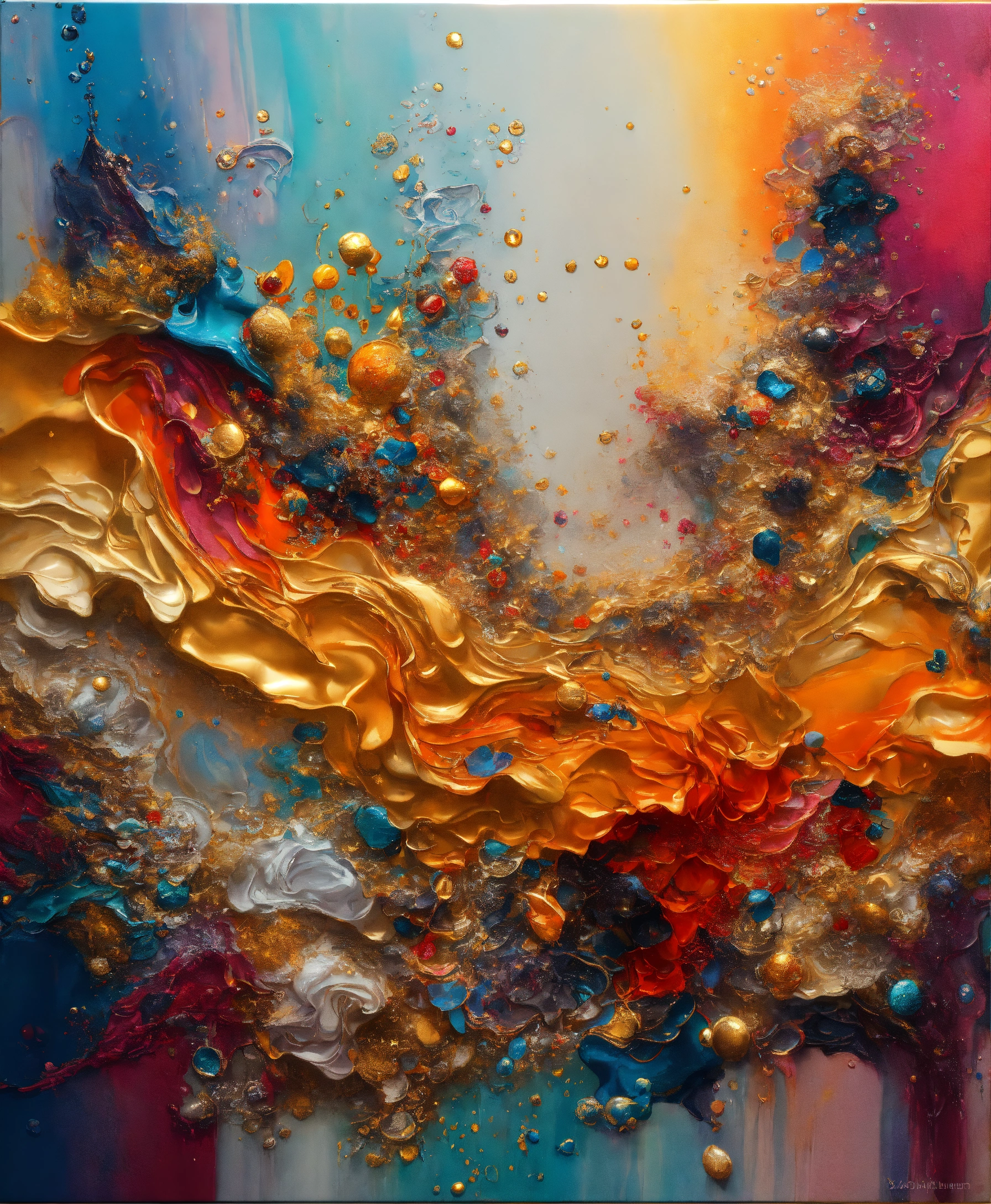 Lexica - Colorful abstract painting oil and water complex complicated ...