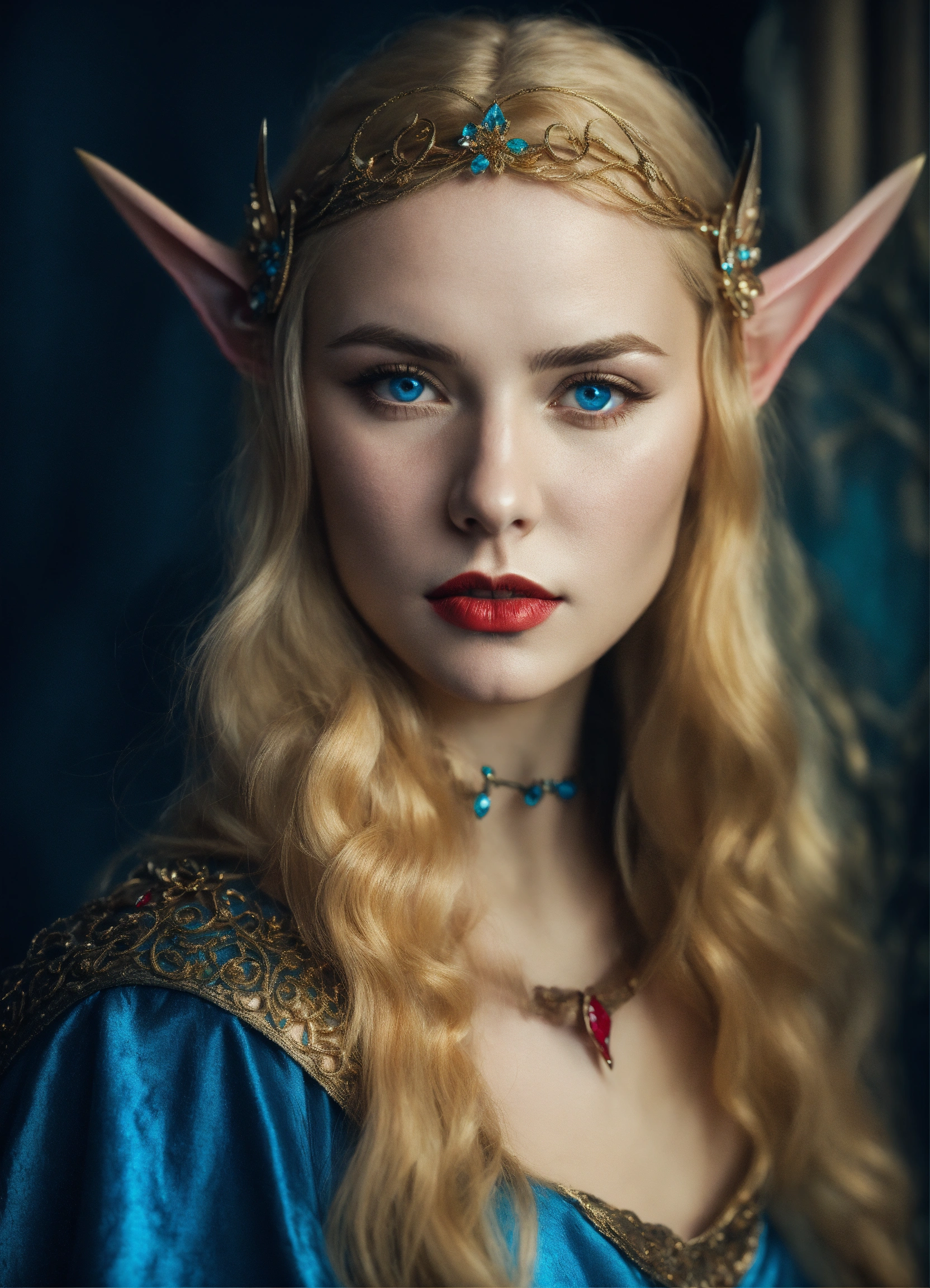 Lexica - Photo quality portrait of an elf maiden with large pointy ears ...